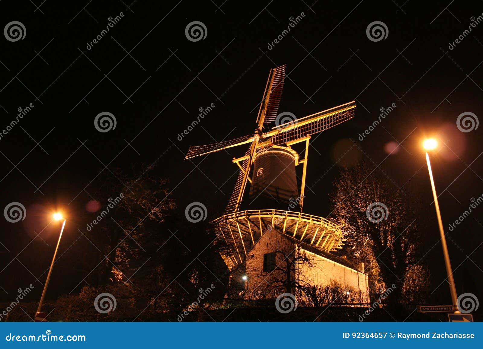Windmill editorial photography. Image of dutch, nighttime - 92364657