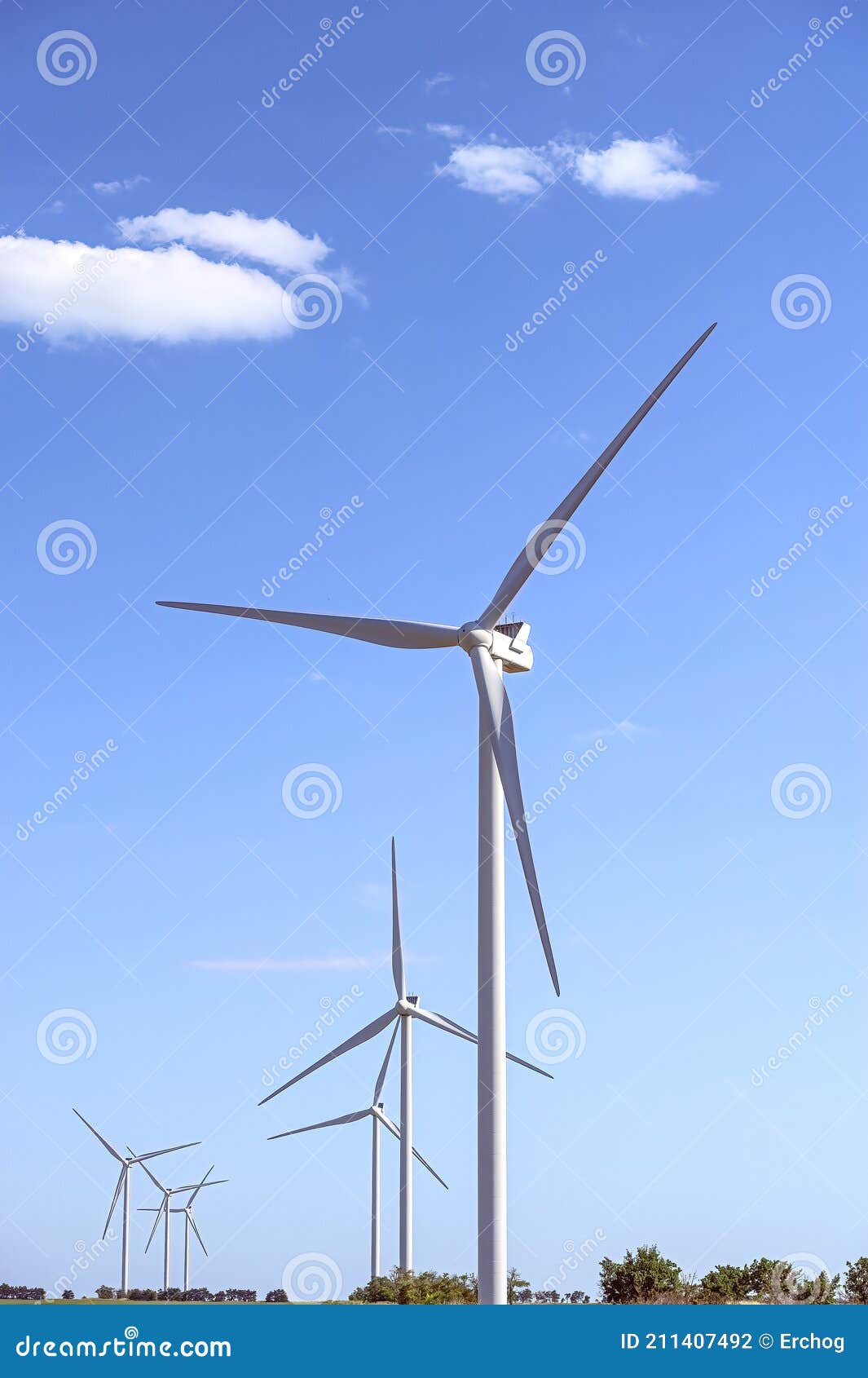 Windmill for Electric Power Production. Stock Photo - Image of ...