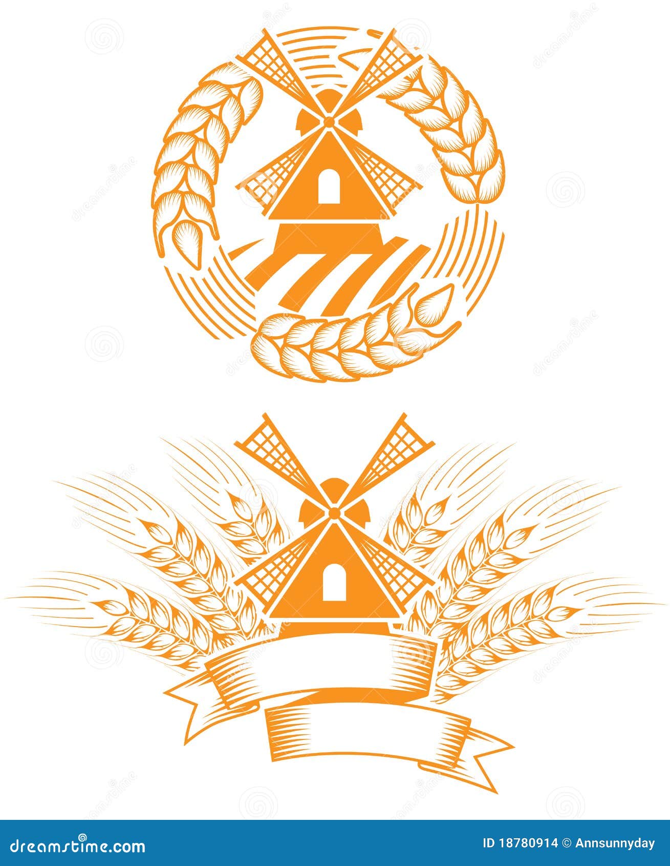 Windmill emblem stock vector. Illustration of symbol - 18780914