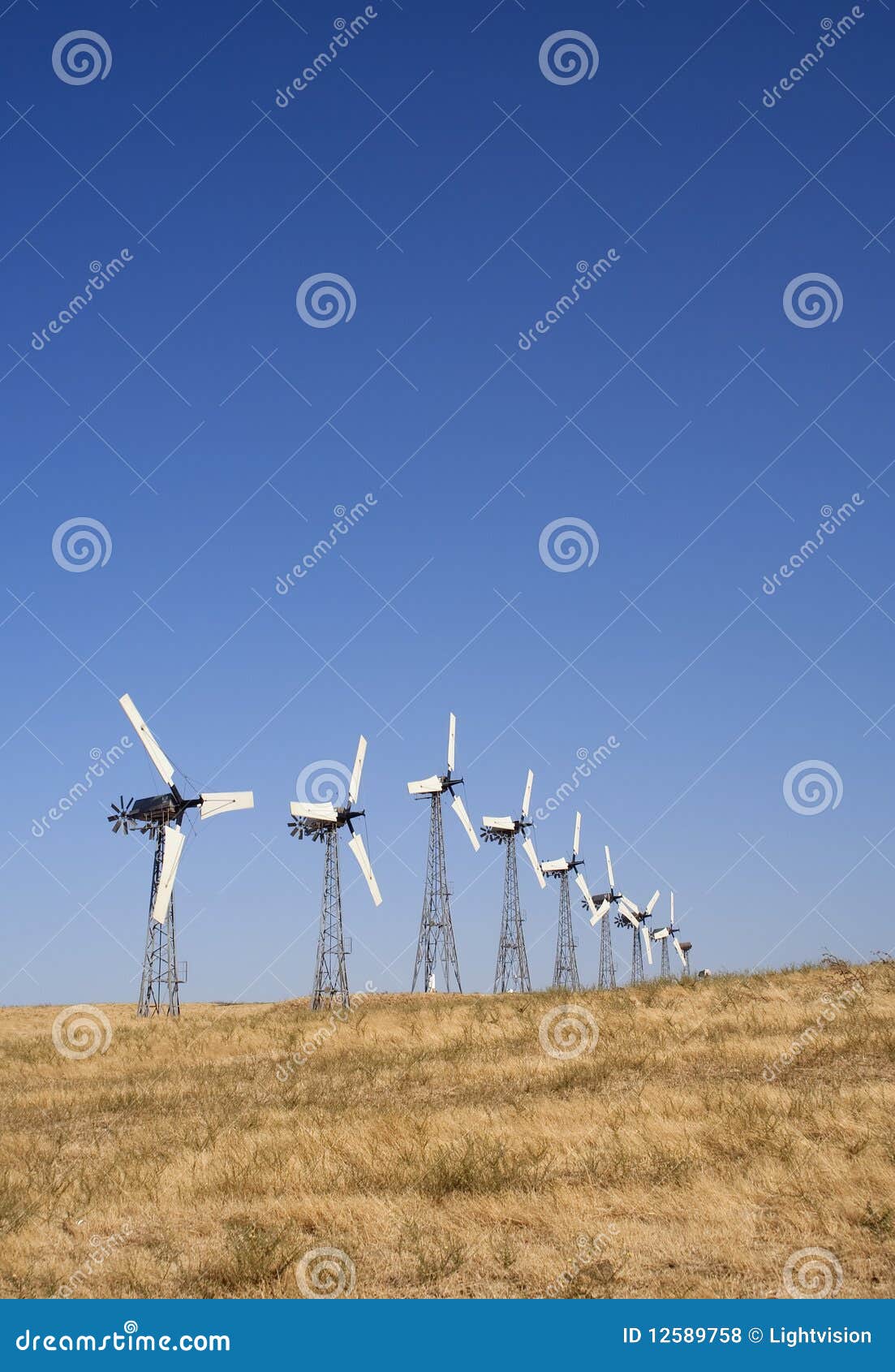 Windmill Farm stock photo. Image of meadow, innovative - 12589758