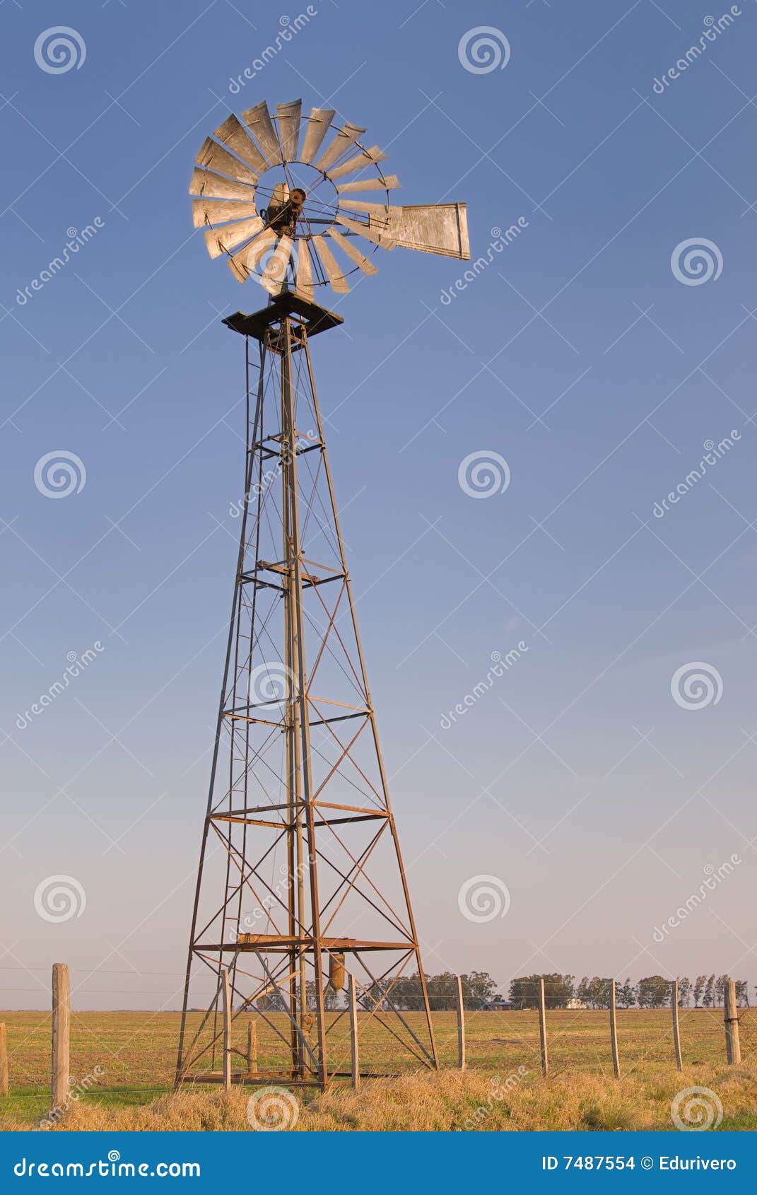Windmill in a farm stock photo. Image of wind, power, water - 7487554