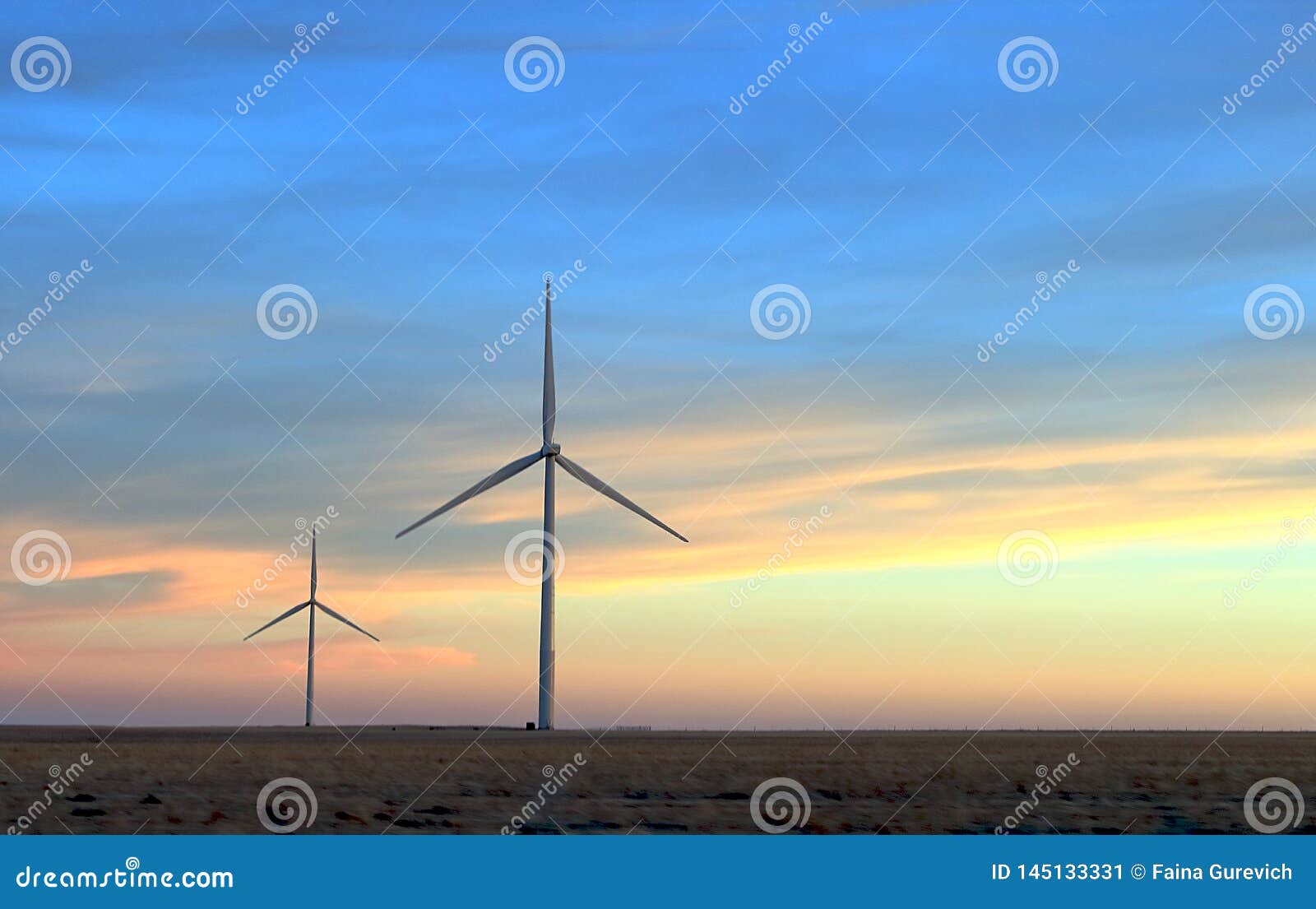 Windmill Farm Along the Eastern Plains, Colorado Stock Image - Image of ...