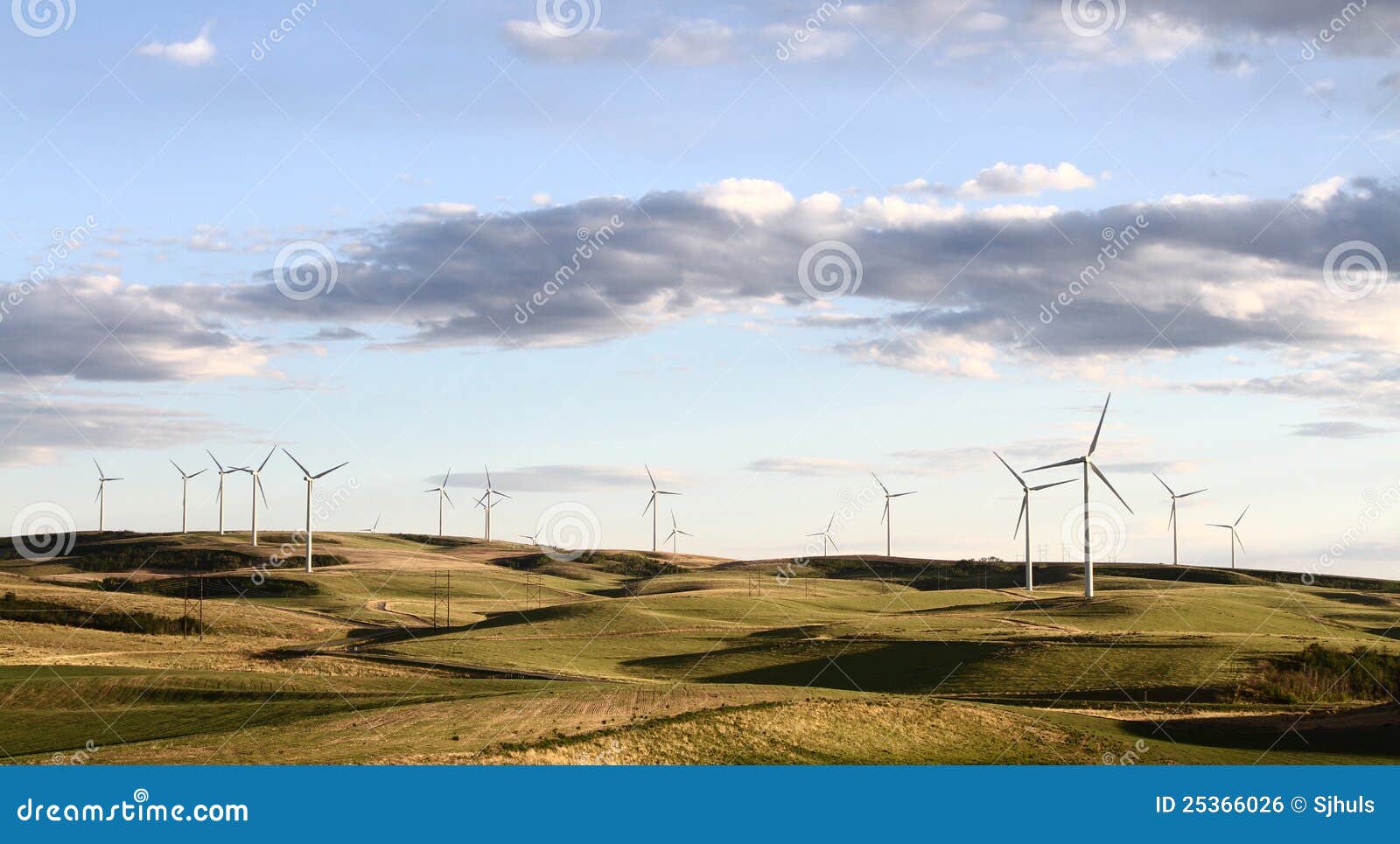 Windmill Farm in Beautiful Landscape Stock Photo - Image of global ...