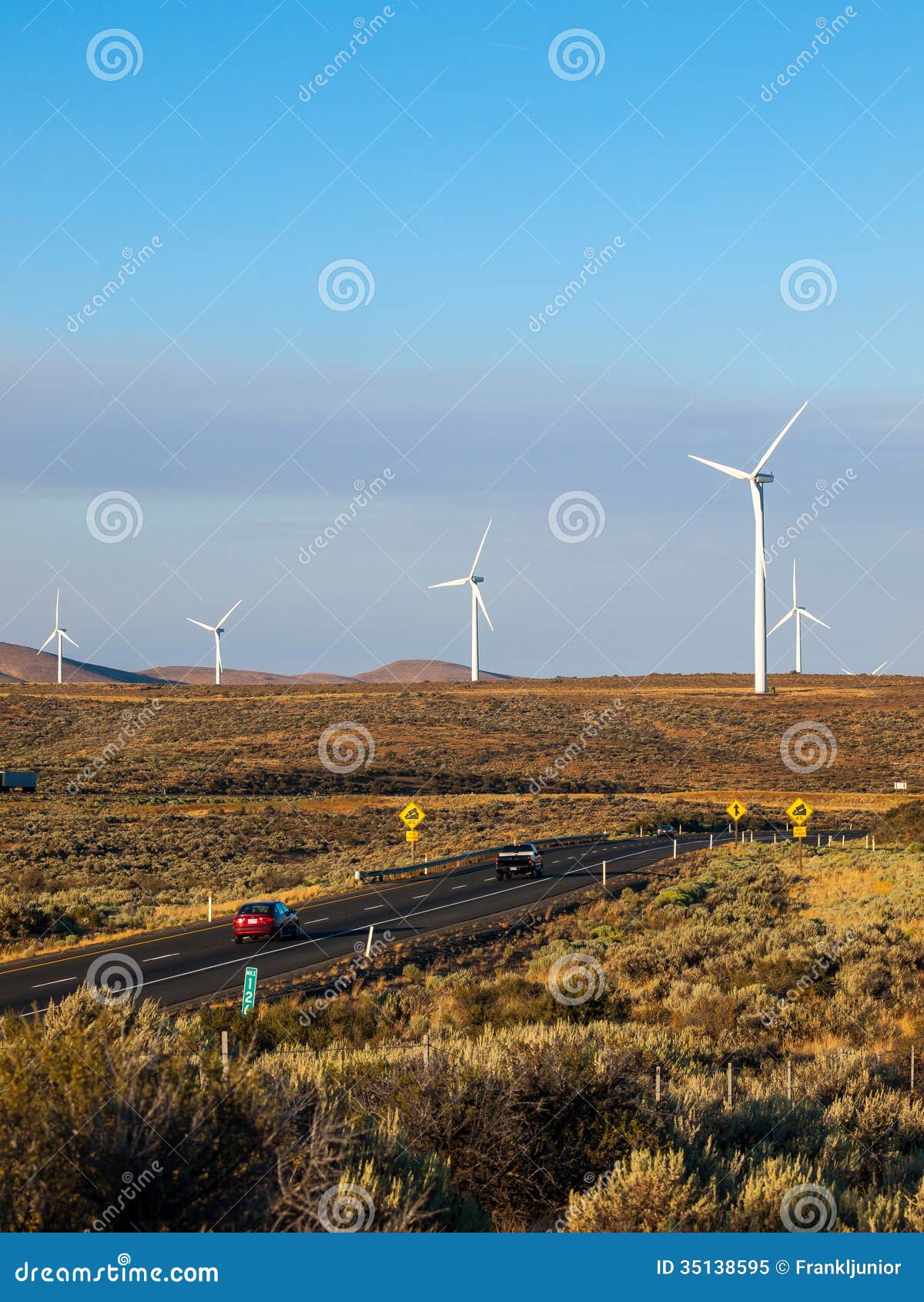 A Windmill Farm on a Mountain Stock Image - Image of development, farm ...