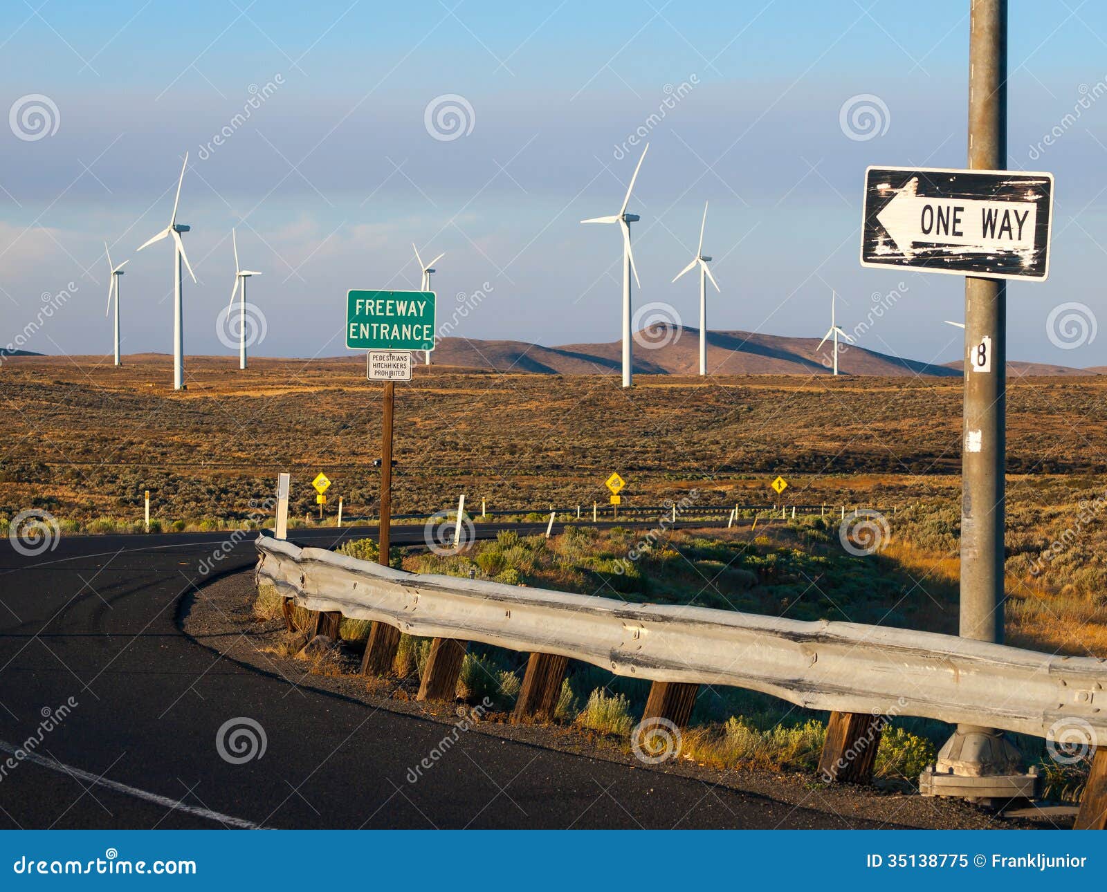 A Windmill Farm on a Mountain Stock Image - Image of mountain, blue ...
