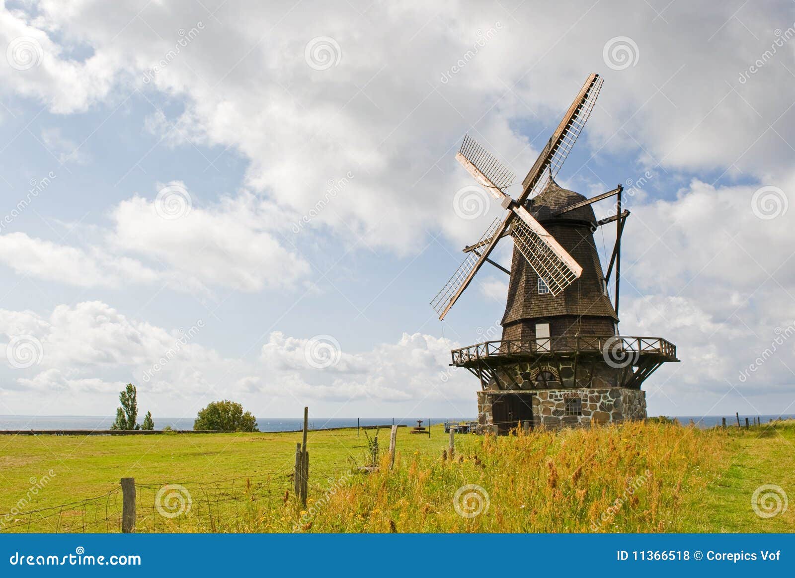 Windmill in a Field stock photo. Image of electricity - 11366518