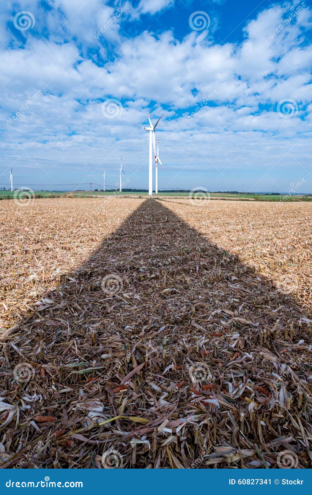 Windmill on the field stock image. Image of engineering - 60827341