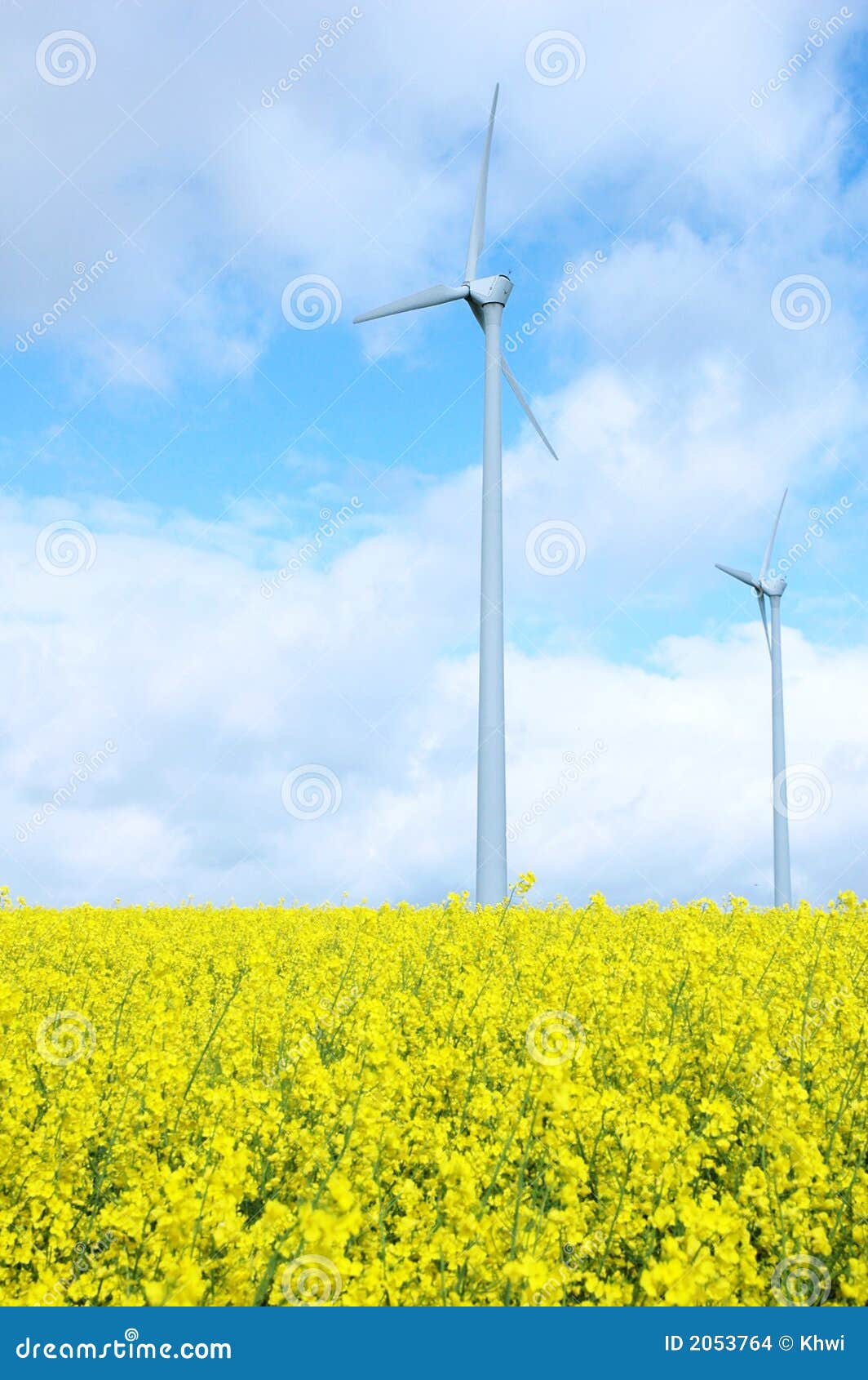 Windmill on Field of Gold stock photo. Image of spring - 2053764