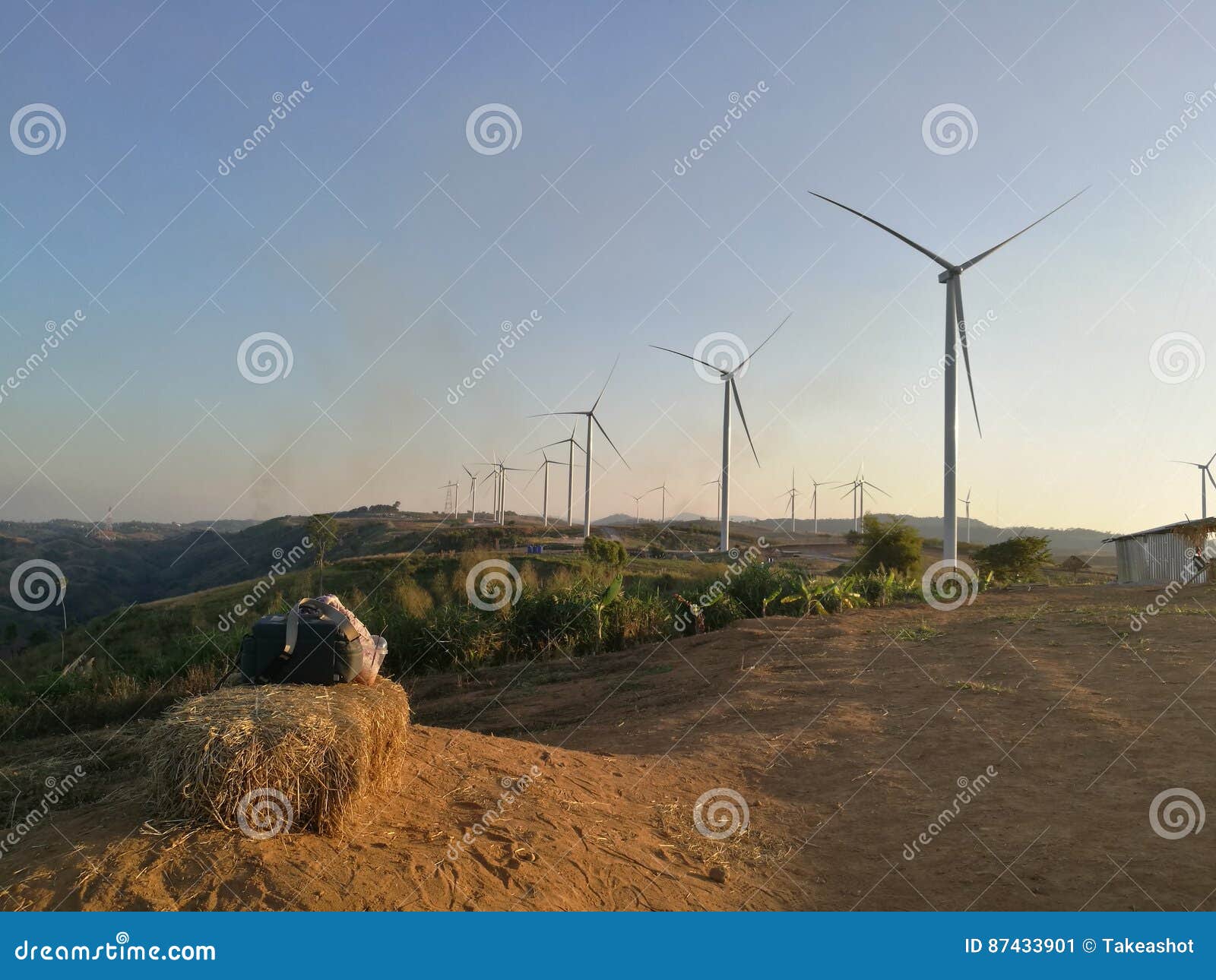 Windmill field stock image. Image of clean, tree, landscape - 87433901