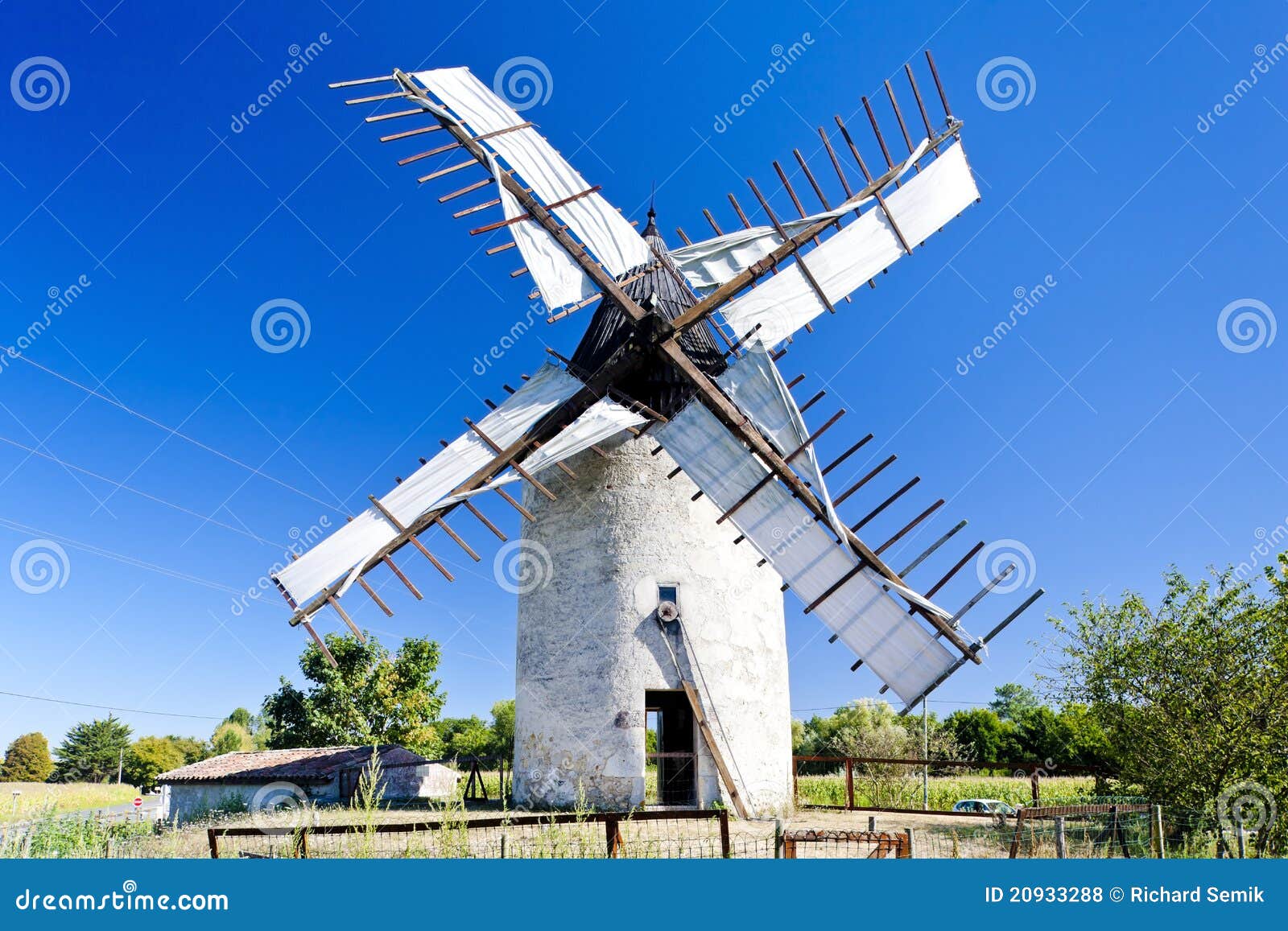 Windmill, France stock photo. Image of architecture, building - 20933288