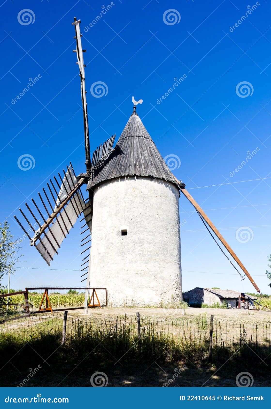 Windmill, France stock image. Image of aquitaine, france - 22410645