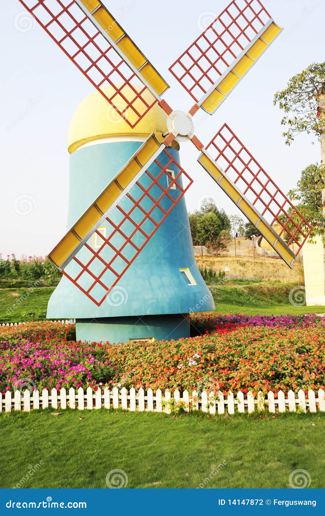 The windmill on garden stock photo. Image of park, ecological - 14147872