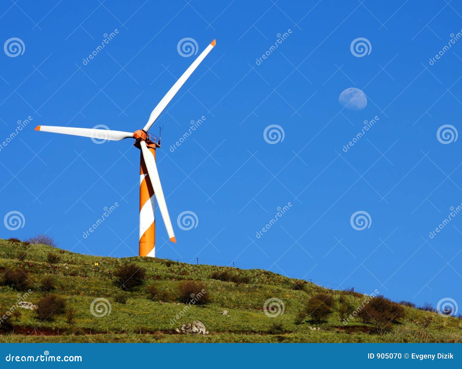 Windmill Generator on Golan Heights Stock Photo - Image of clean ...