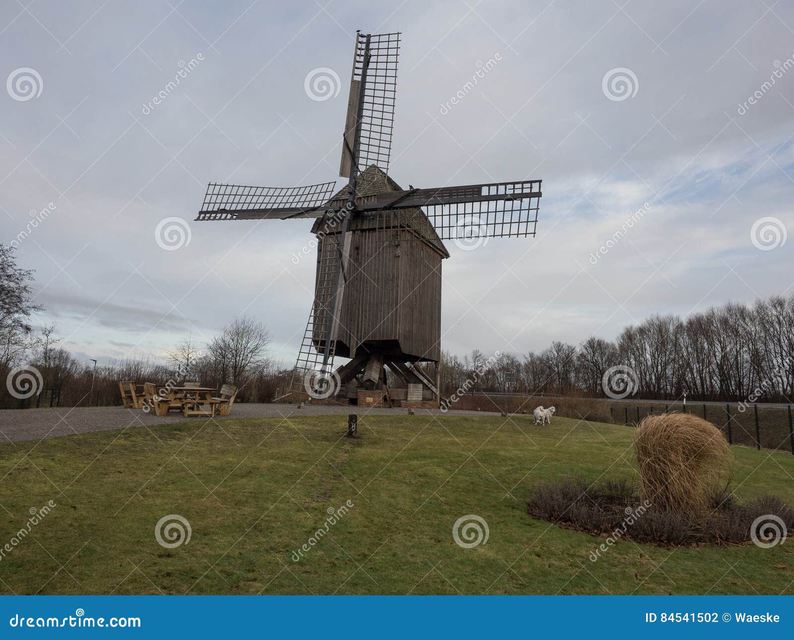 Windmill in germany stock photo. Image of clouds, nature - 84541502