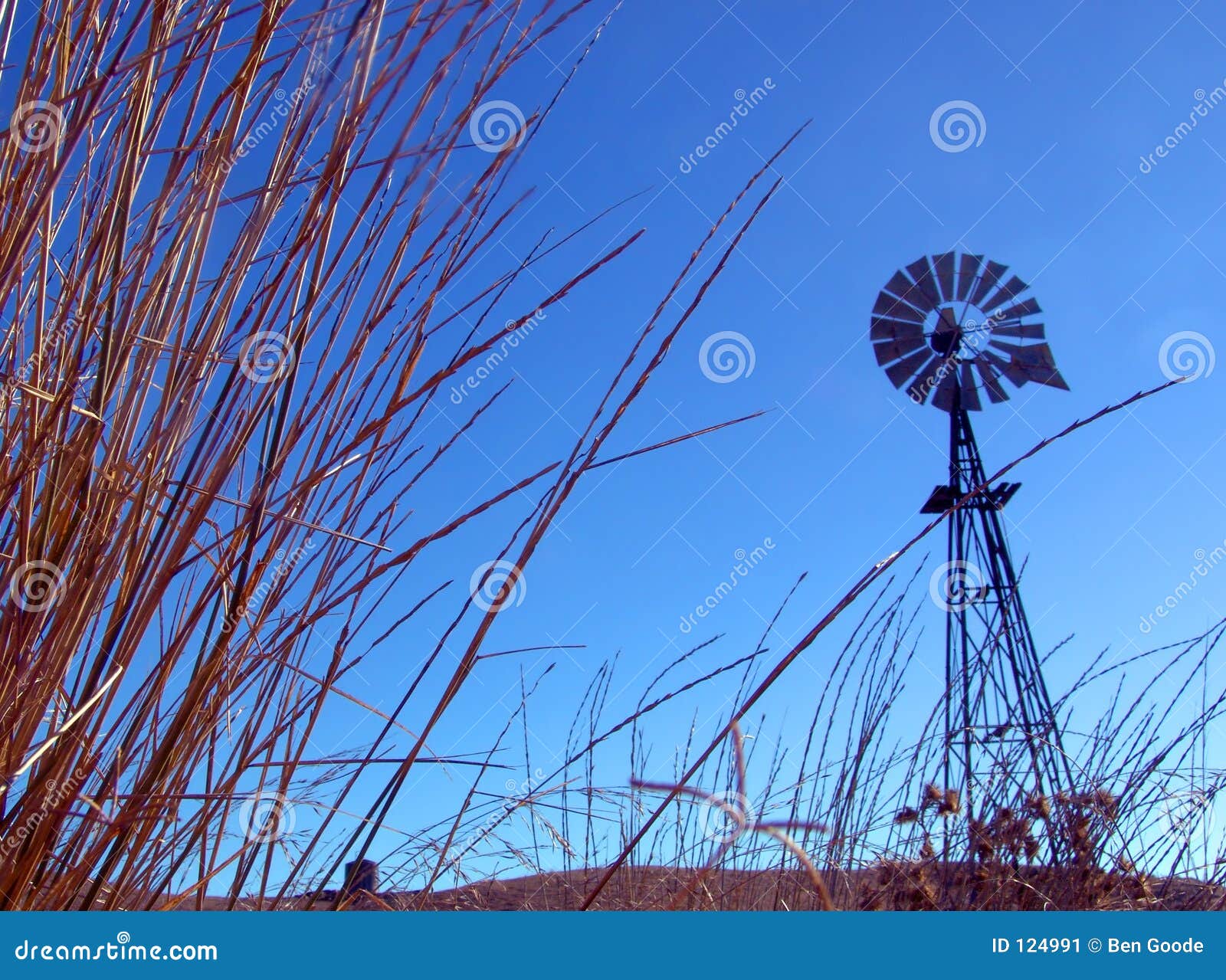 Windmill and Grass stock image. Image of farm, hill, rural - 124991