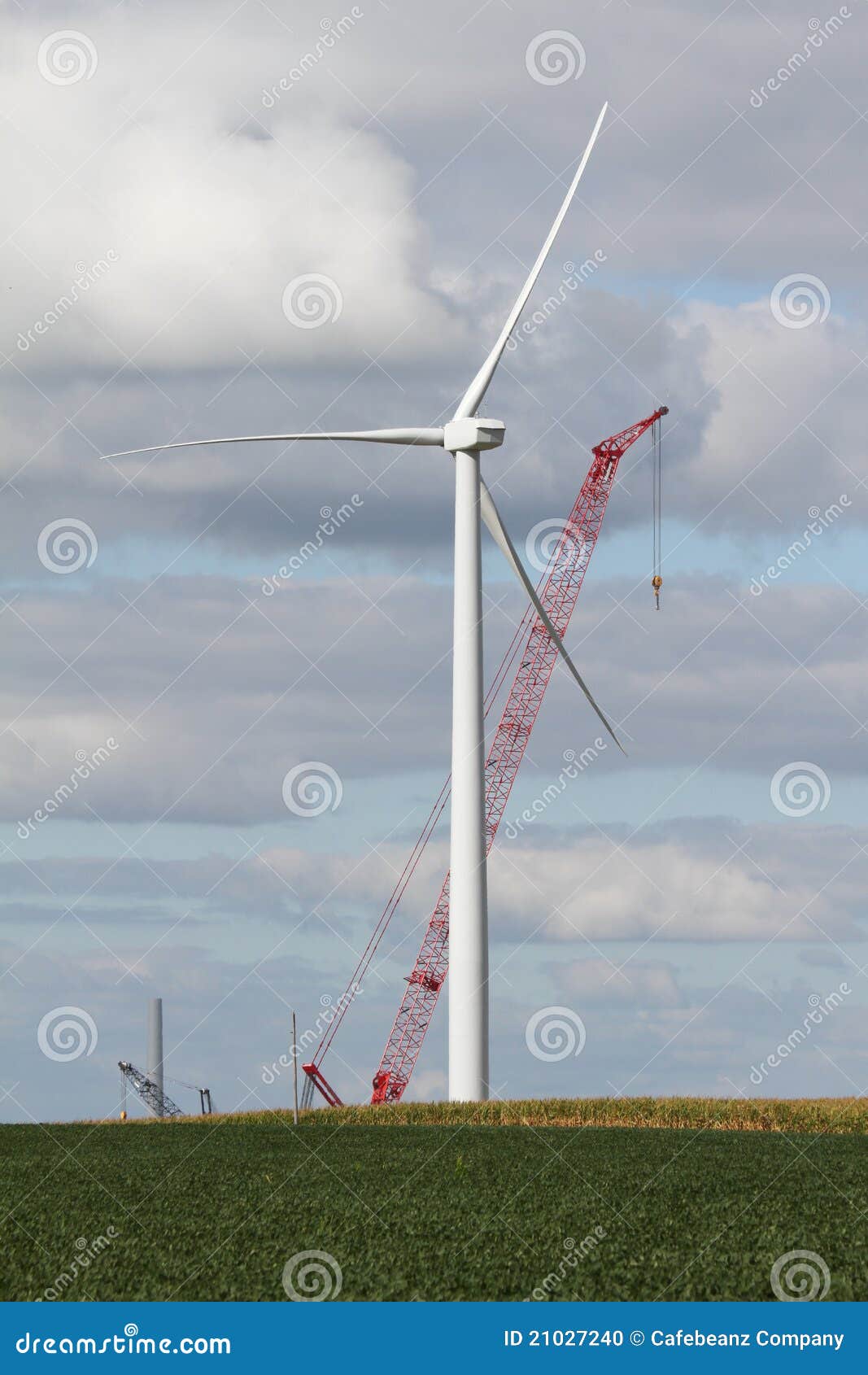 Windmill Green Energy Construction Stock Photo - Image of blow, white ...