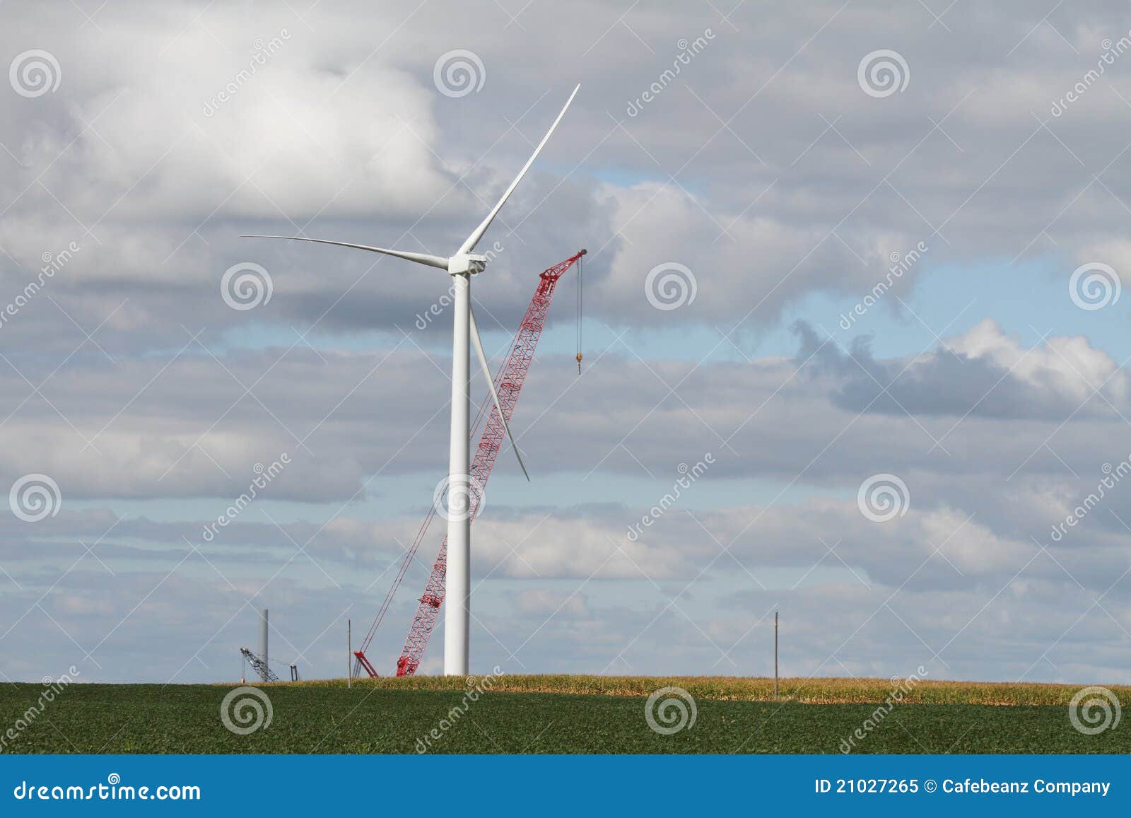 Windmill Green Energy Construction Stock Image - Image of cloud, blade ...