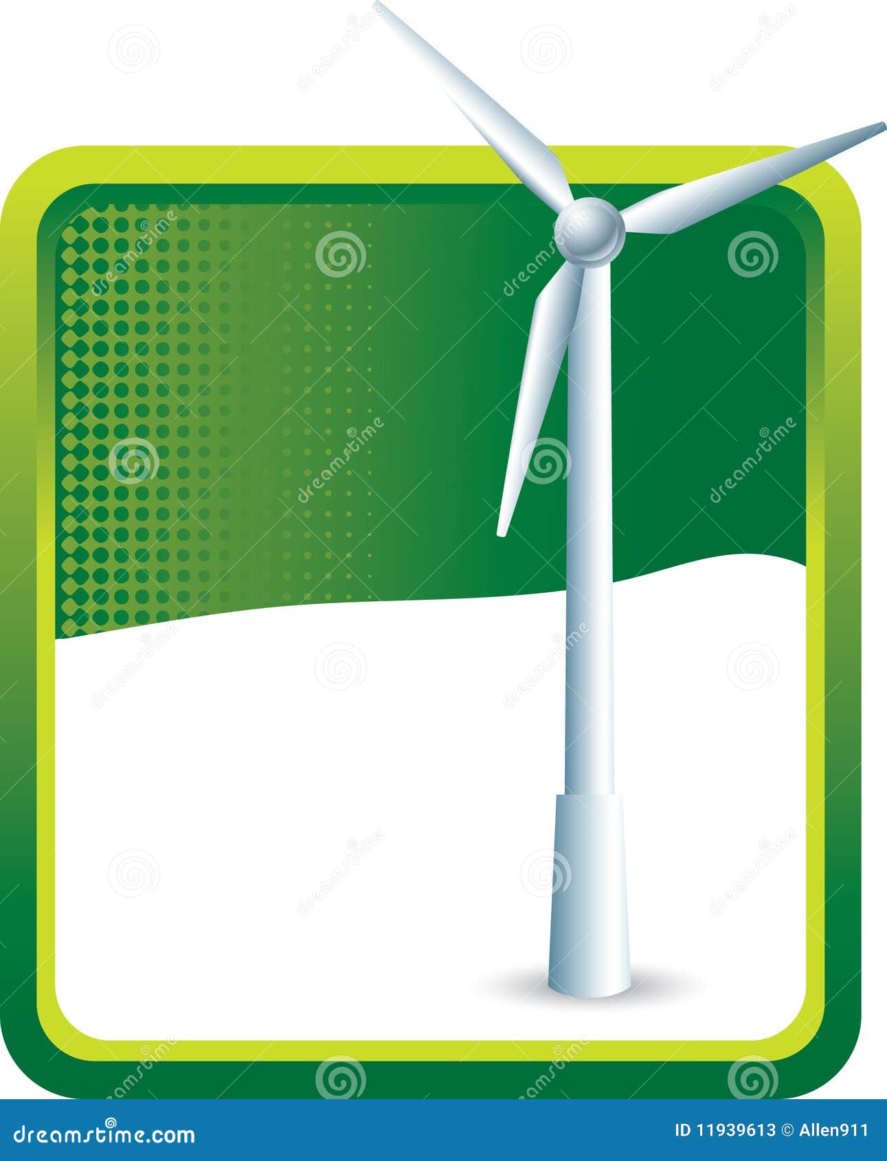 Windmill on Green Halftone Banner Stock Vector - Illustration of ...