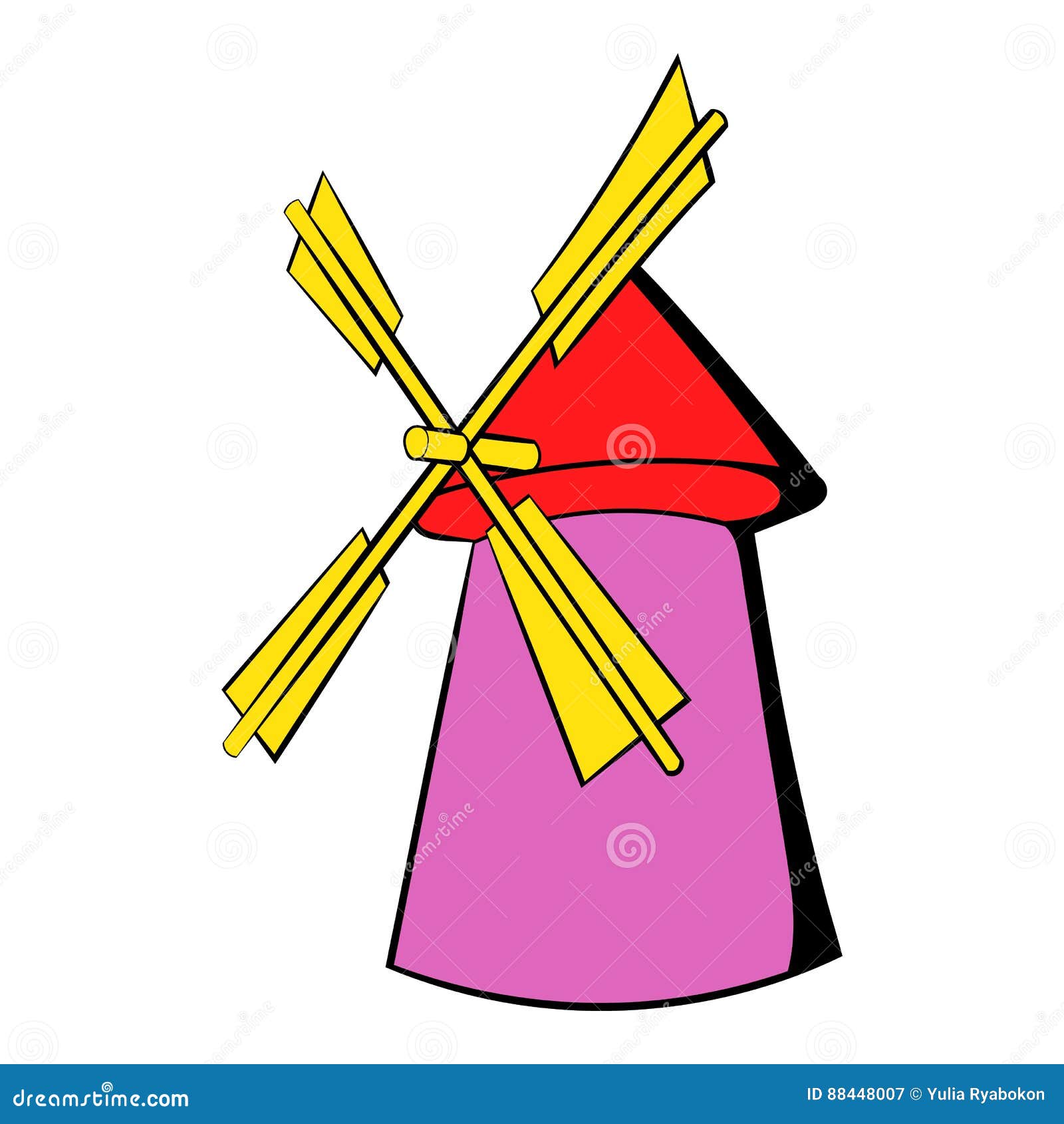 Windmill icon cartoon stock vector. Illustration of icon - 88448007