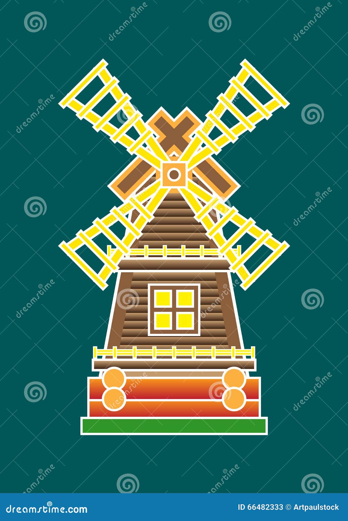 Windmill icon. stock vector. Illustration of vane, colorful - 66482333