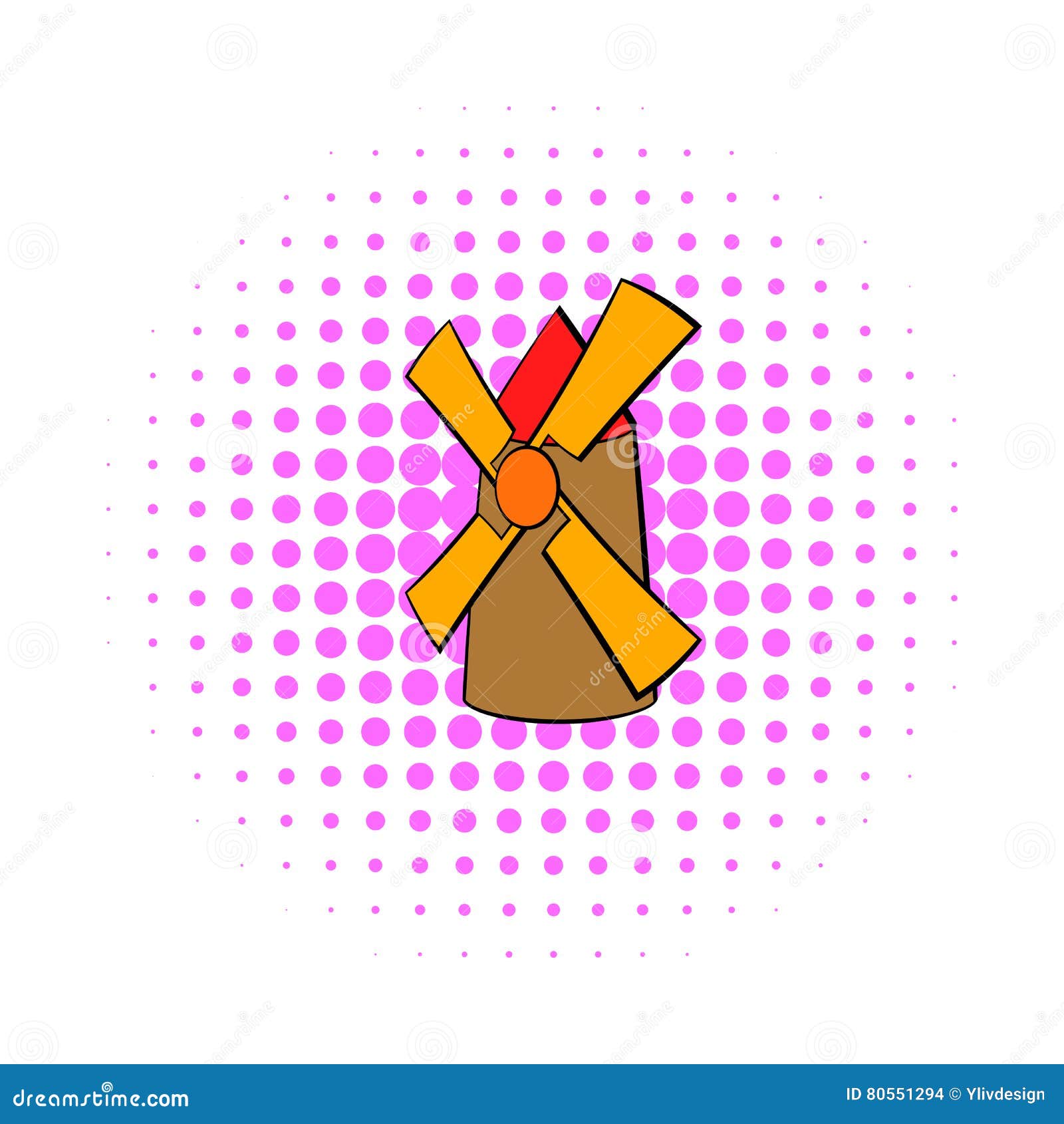 Windmill Icon in Comics Style Stock Vector - Illustration of ...