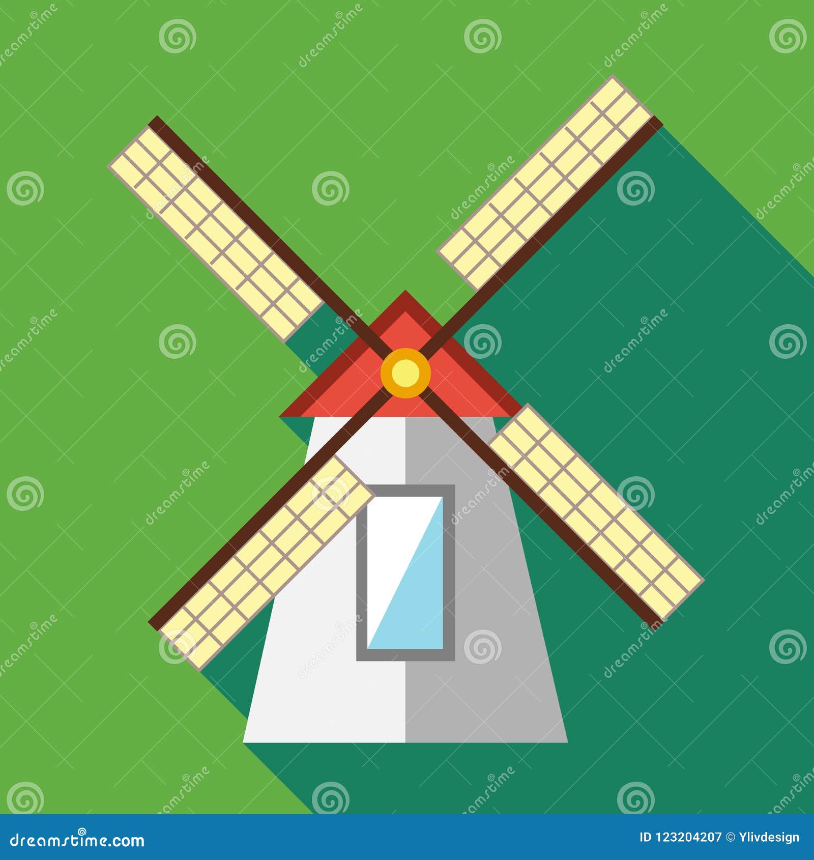 Windmill Icon in Flat Style Stock Illustration - Illustration of ...