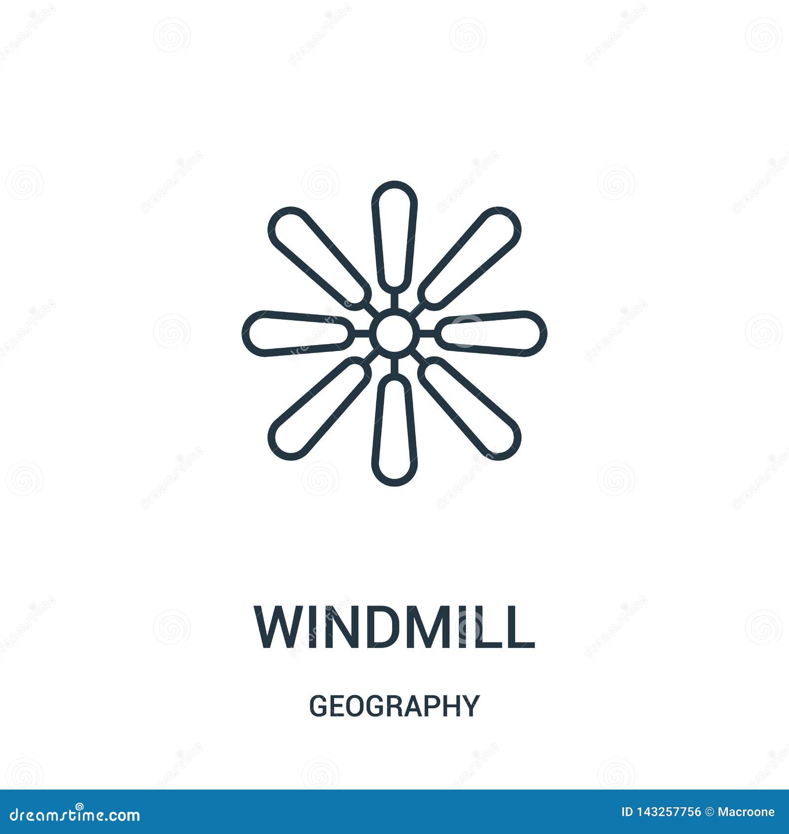 Windmill Icon Vector from Geography Collection. Thin Line Windmill ...