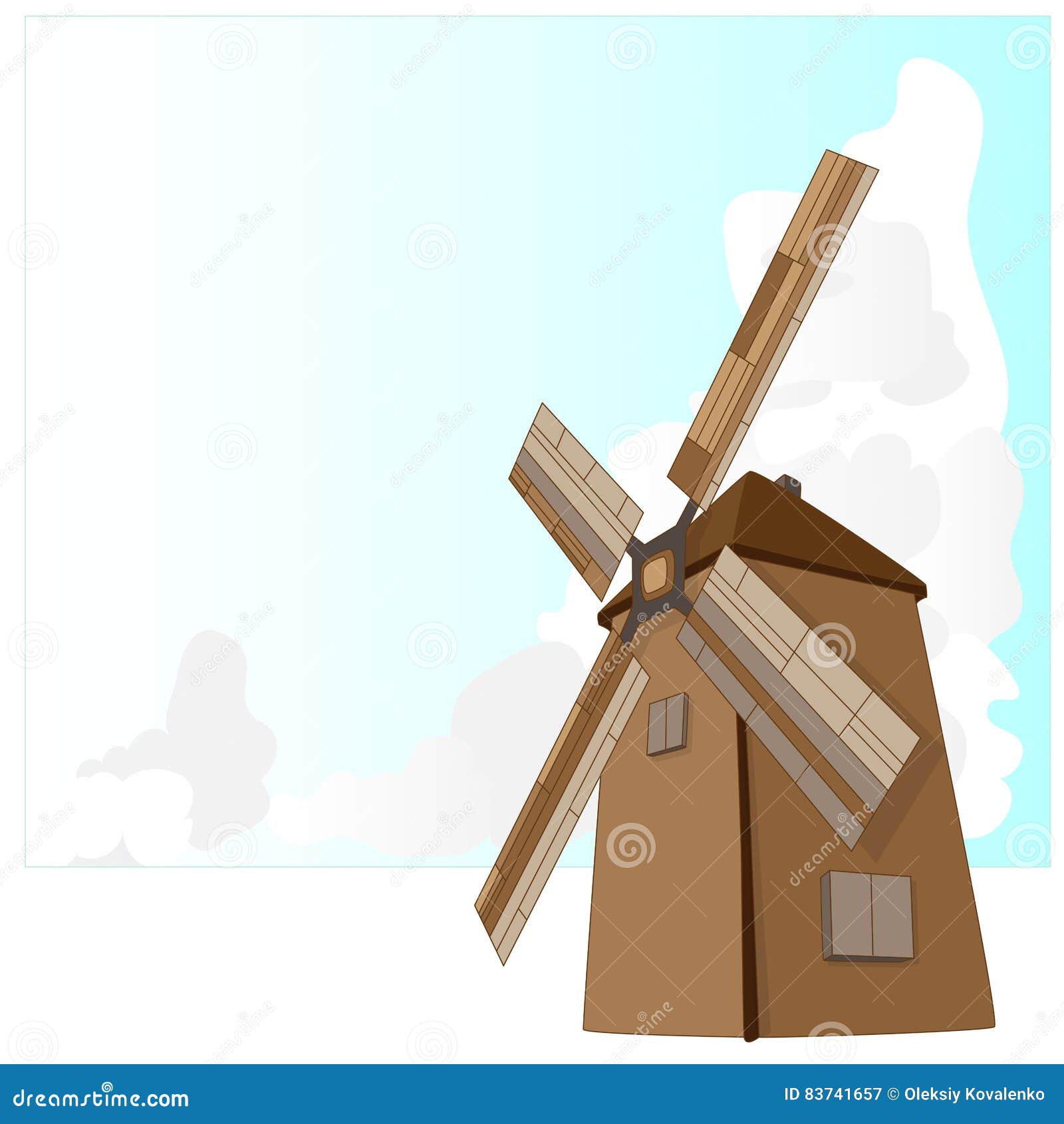 Windmill Illustration. Retro. Vector. Stock Vector - Illustration of ...
