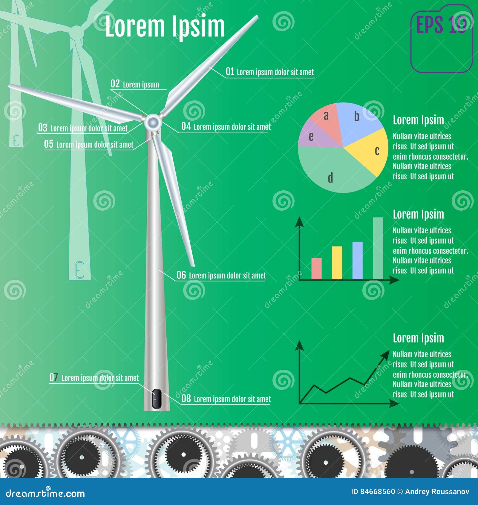 Windmill Infographic Concept. Vector | CartoonDealer.com #84215467