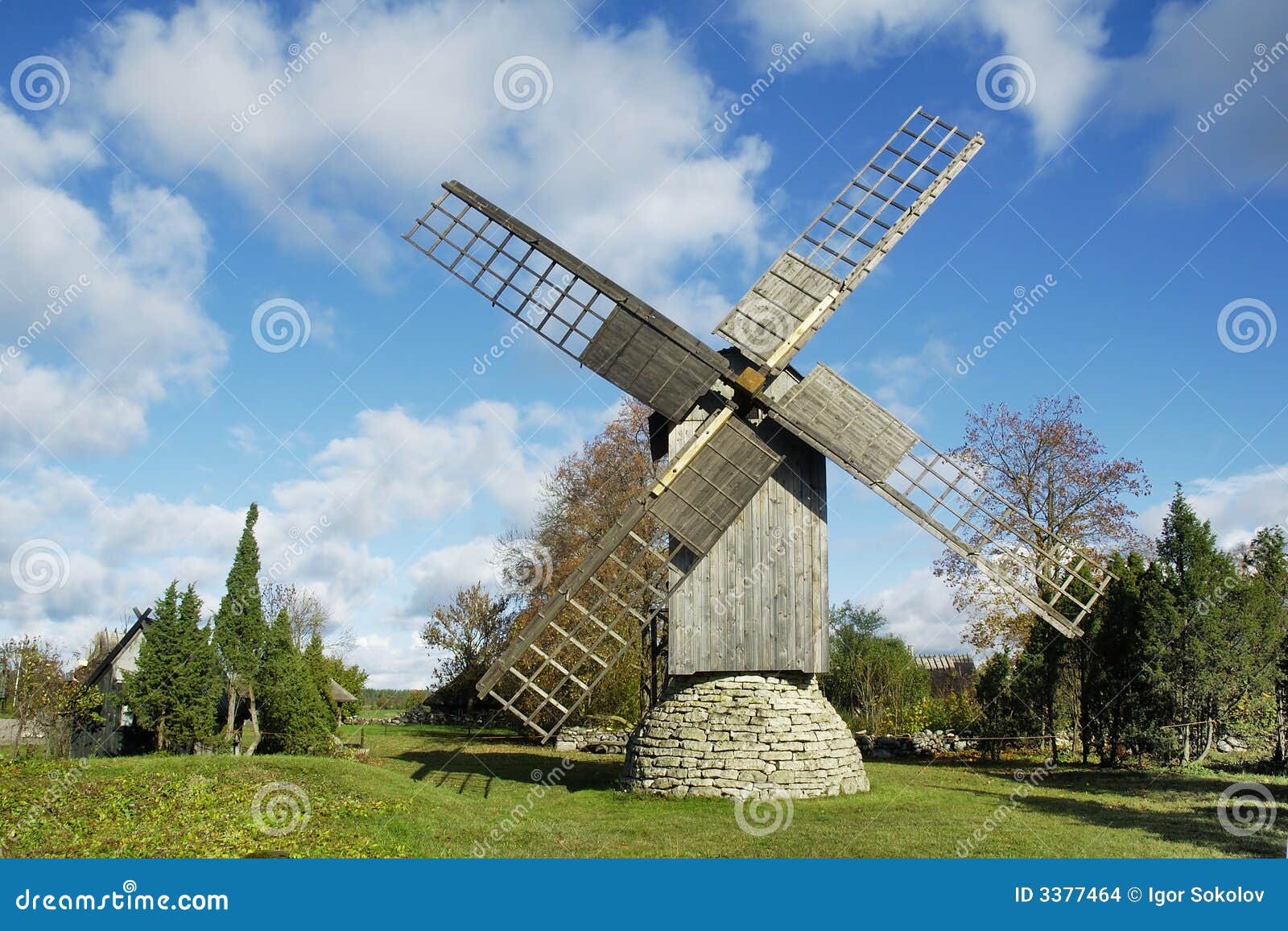 Windmill on Island Saaremaa. Stock Photo - Image of famous, clouds: 3377464