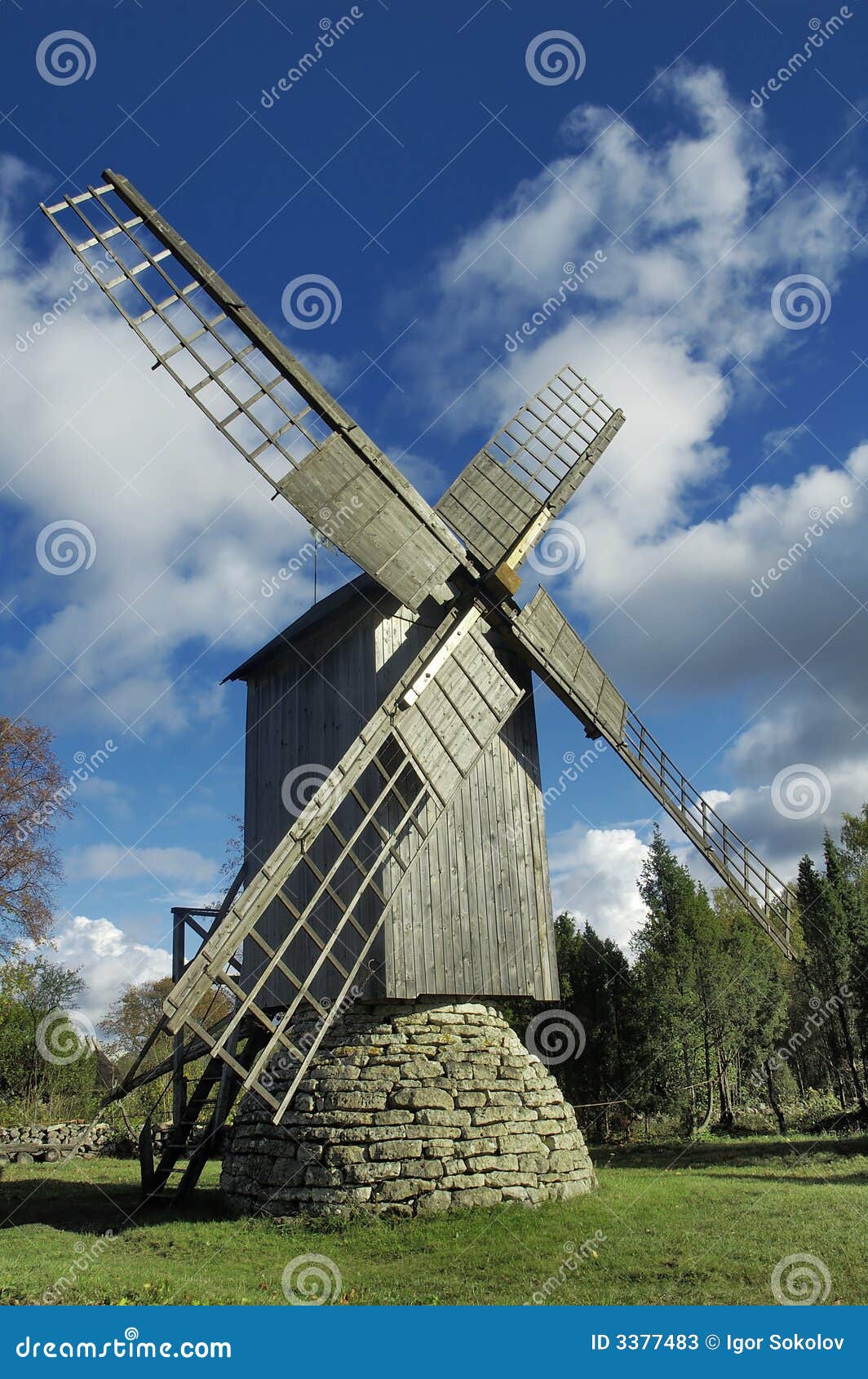 Windmill on Island Saaremaa. Stock Image - Image of countryside, hill ...