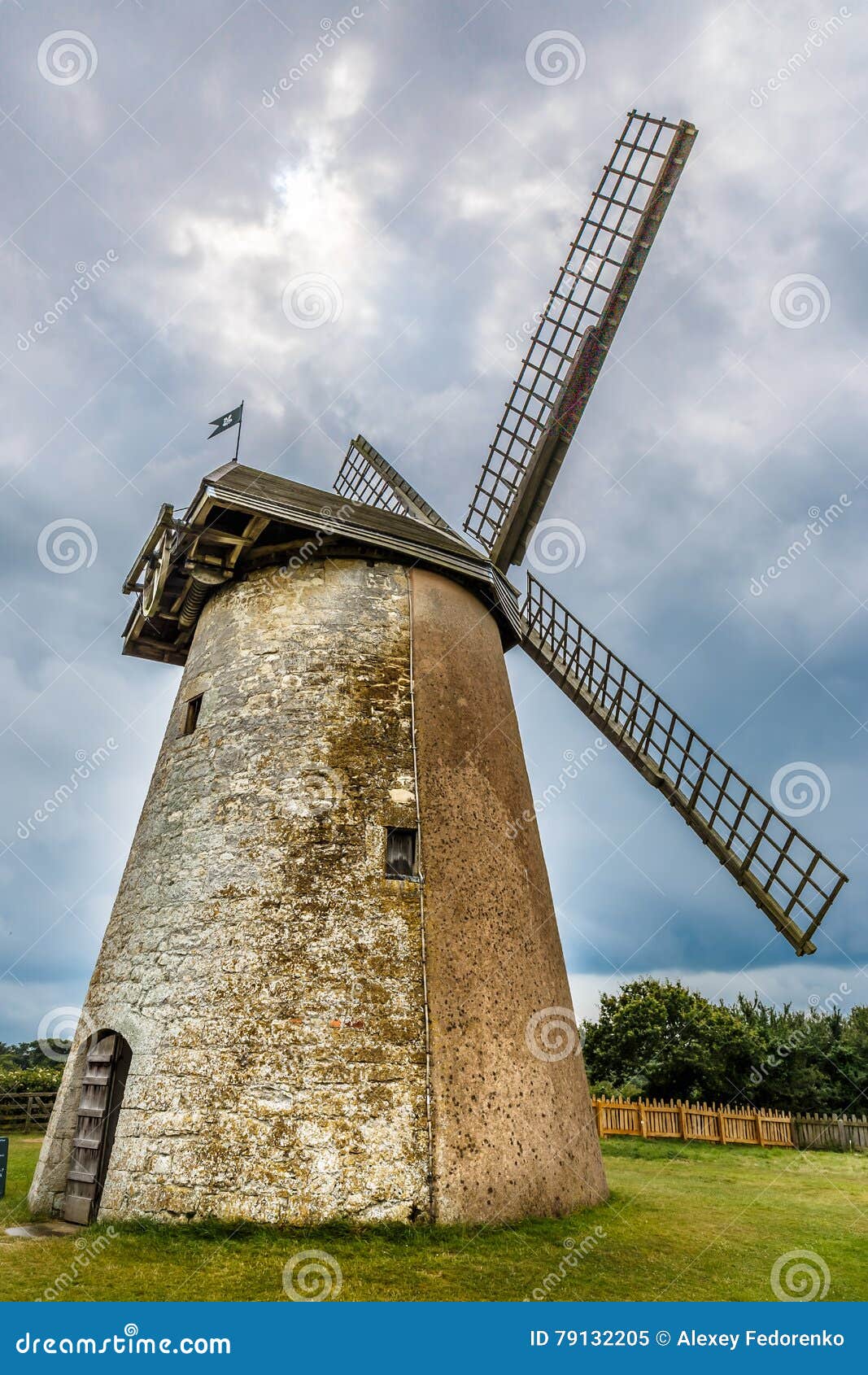 Windmill on Isle of Wight in Summer Stock Image - Image of design ...