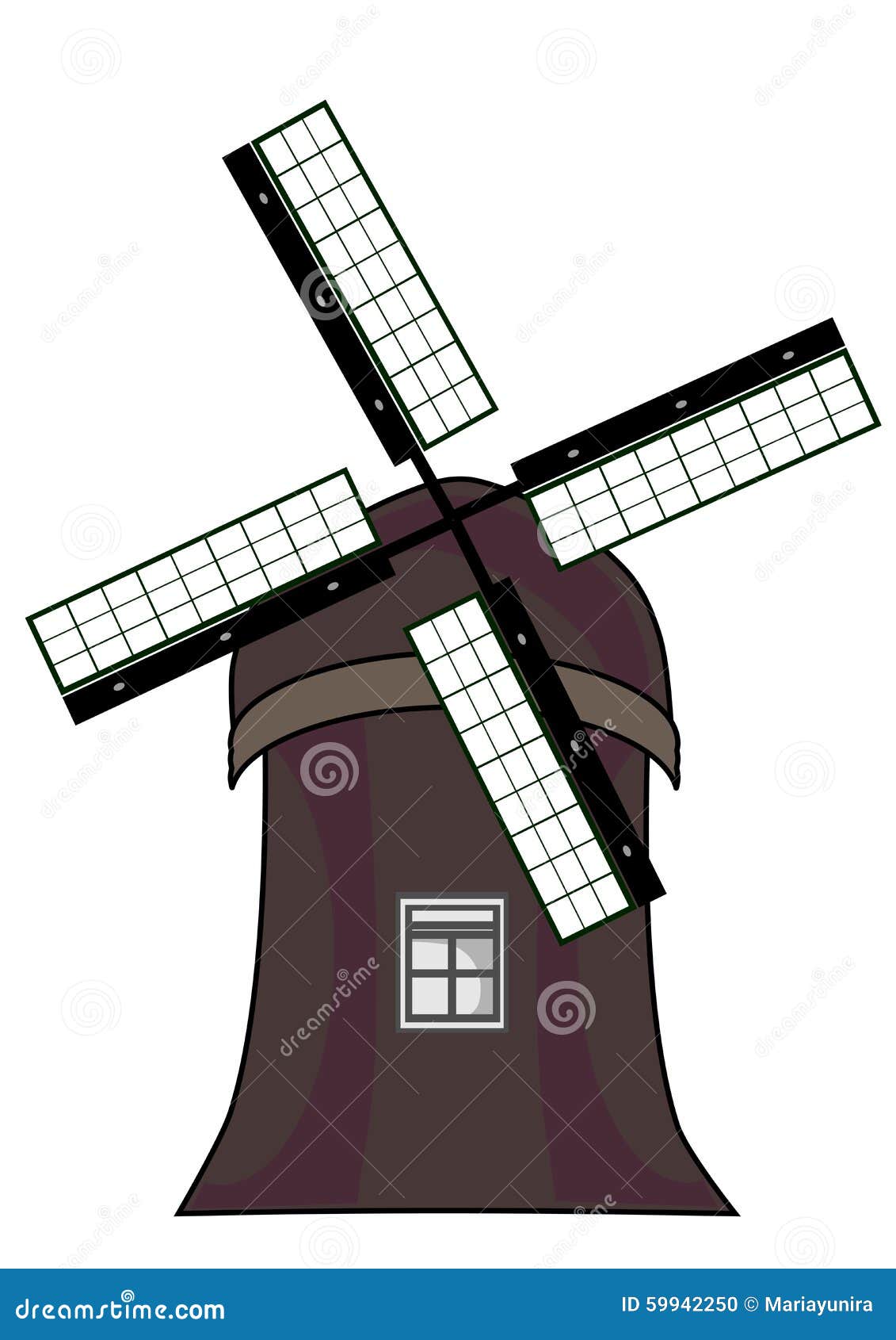 Windmill isolated stock illustration. Illustration of tulp - 59942250