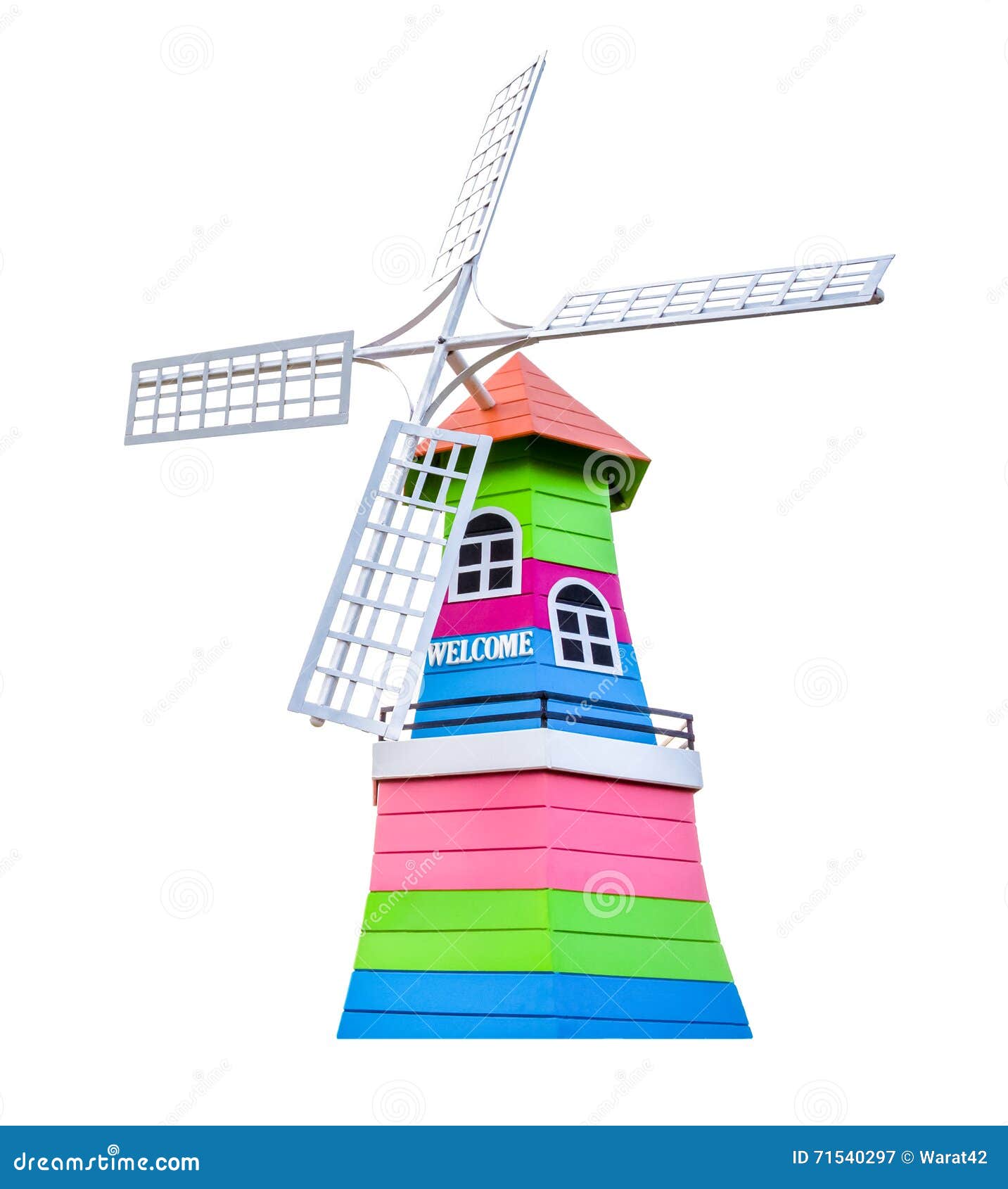 Windmill Isolated on White Background Stock Image - Image of colorful ...