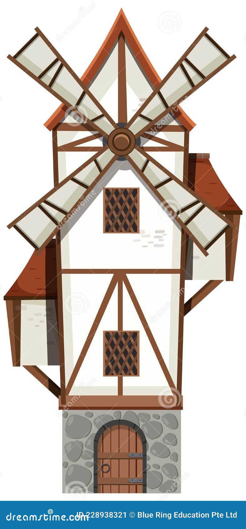 Windmill Isolated On White Background. Design Elements For Logo, Label ...