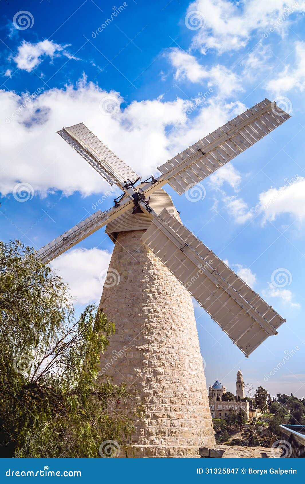 Windmill in Jerusalem stock image. Image of travel, traditional - 31325847