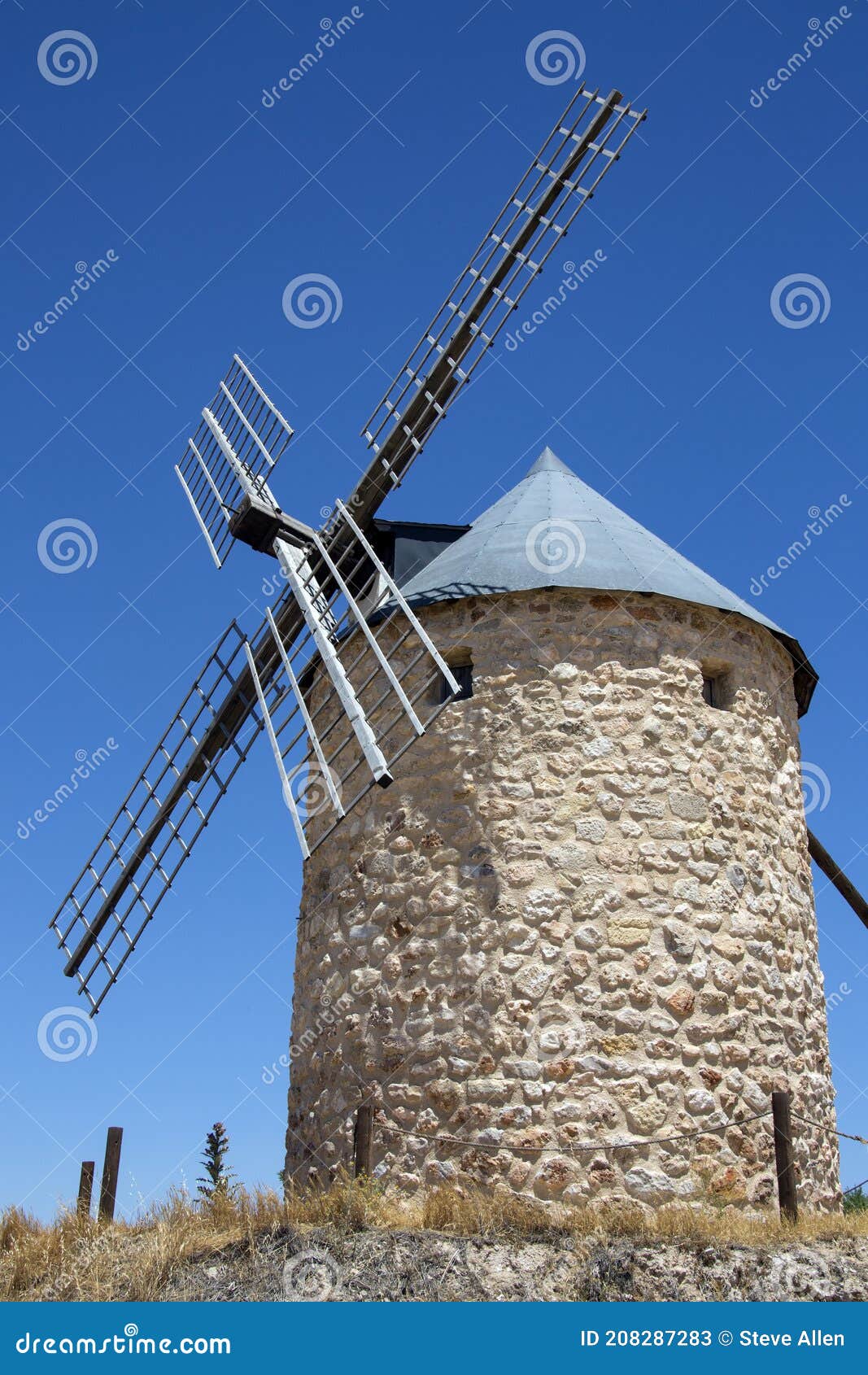 Windmill in the La Mancha Region of Spain Stock Image - Image of ...
