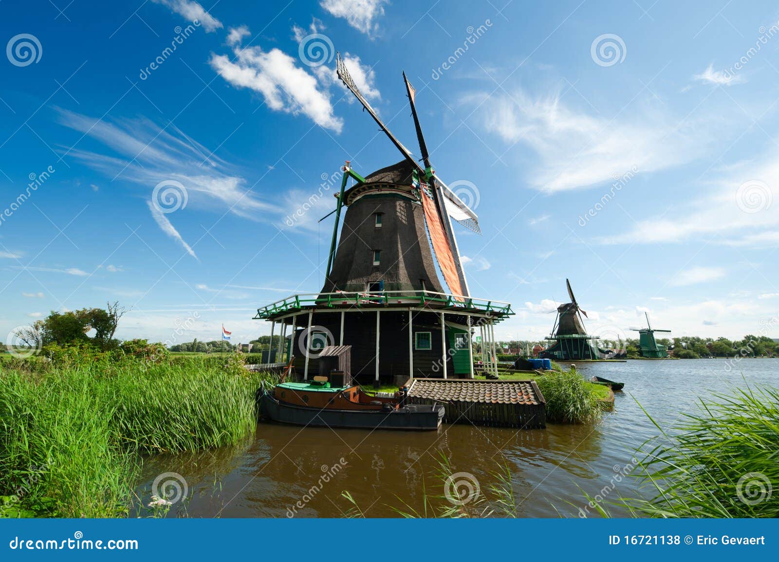 Windmill landscape stock photo. Image of blue, ecology - 16721138