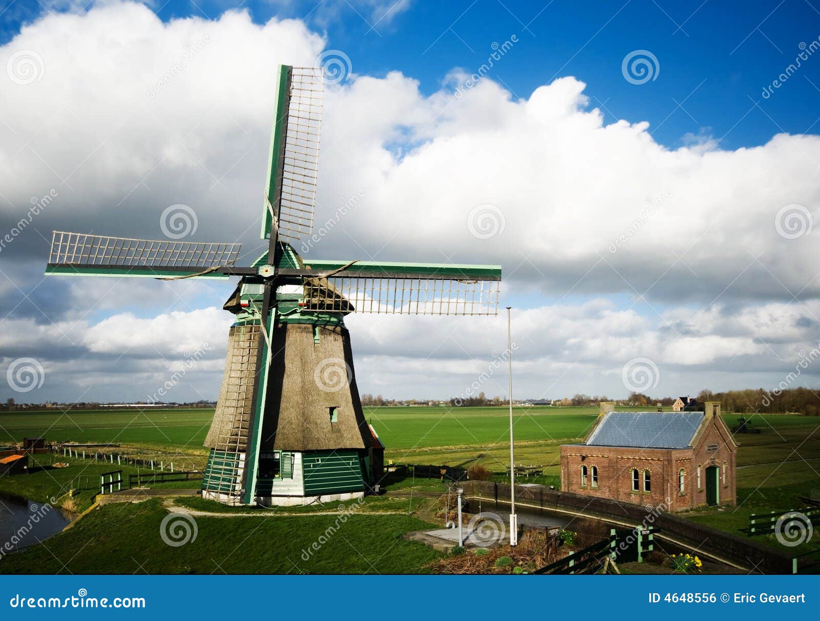 Windmill landscape stock photo. Image of dutch, heritage - 4648556