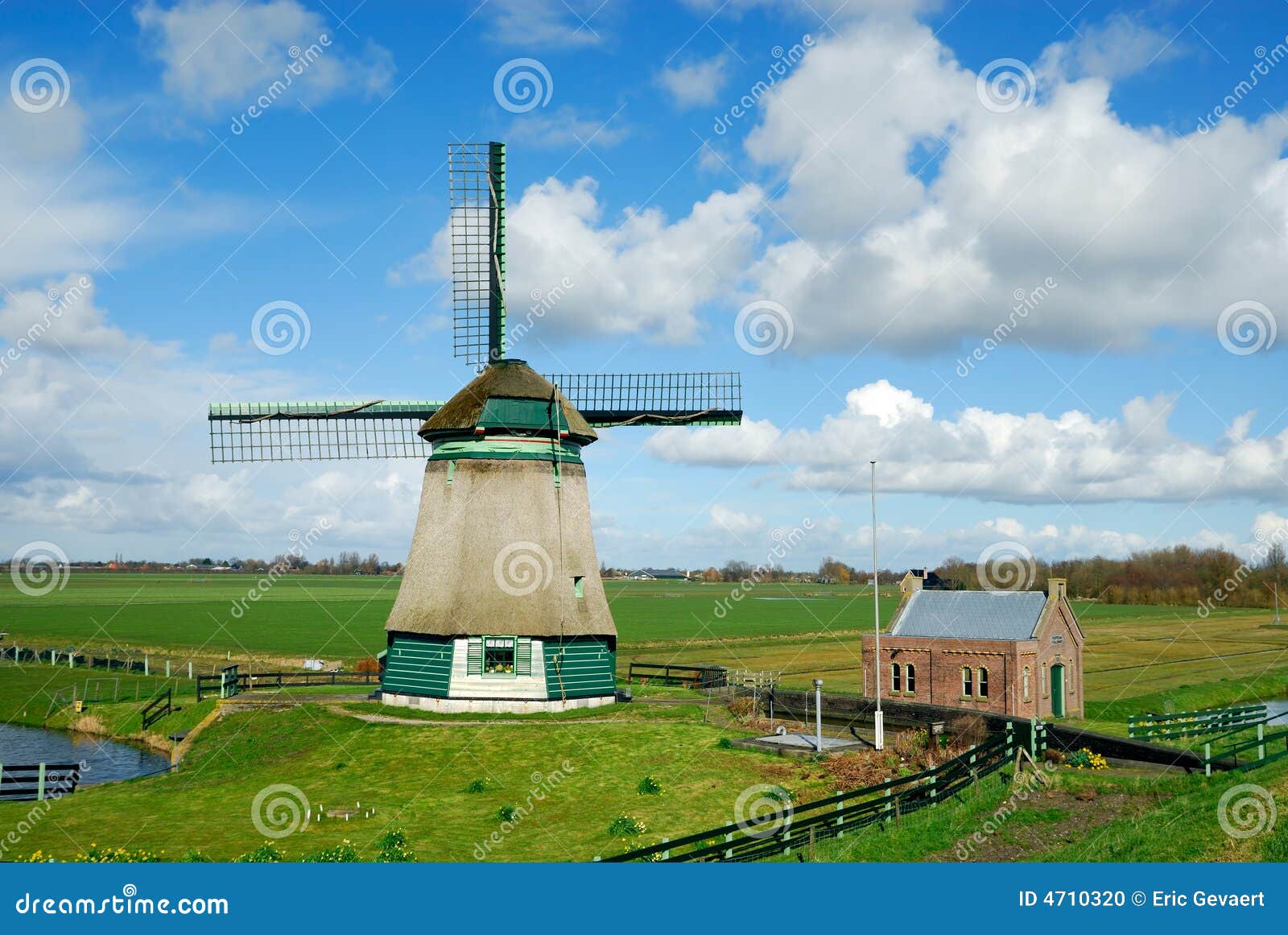 Windmill landscape stock photo. Image of outside, cloud - 4710320