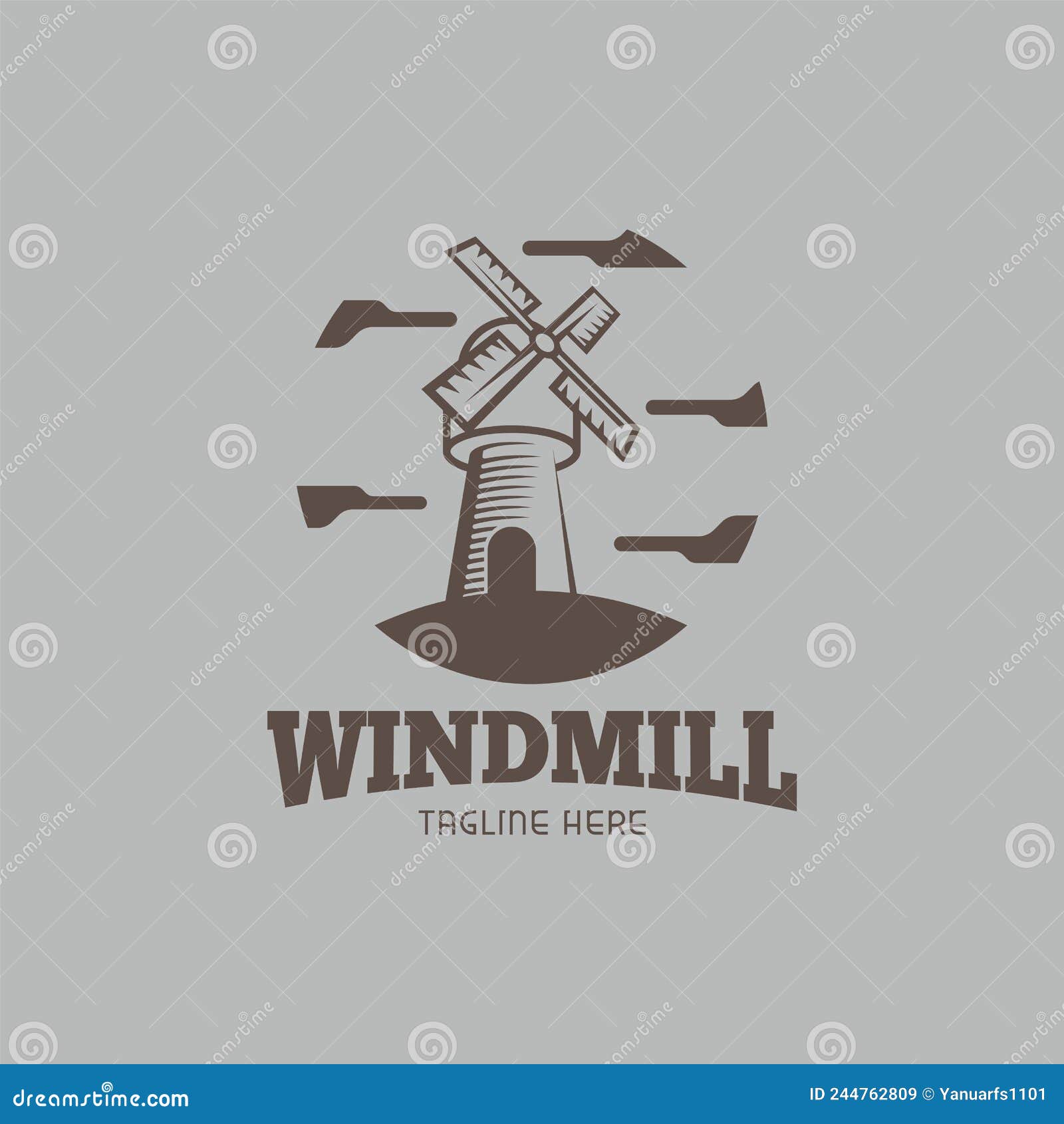 Windmill Logo Design Concept Vector Stock Vector - Illustration of ...