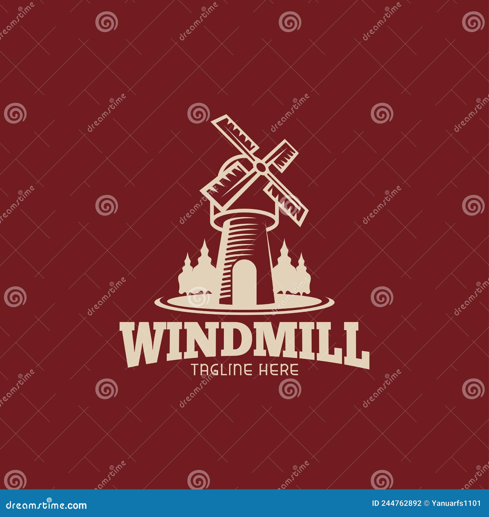 Windmill Logo Design Concept Vector Stock Vector - Illustration of ...