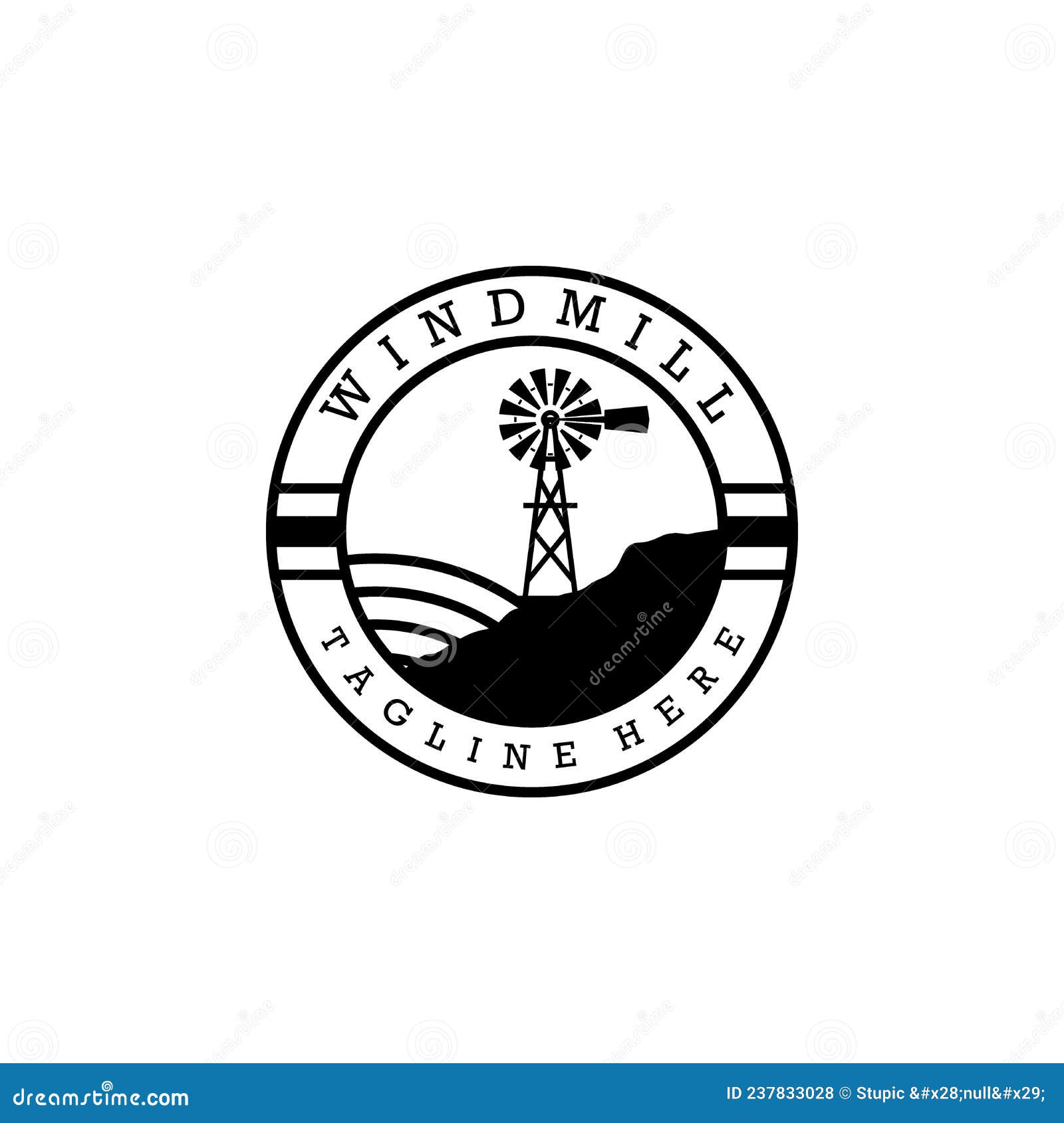 Windmill Logo Design Concept Vector Isolated in White Background Stock ...