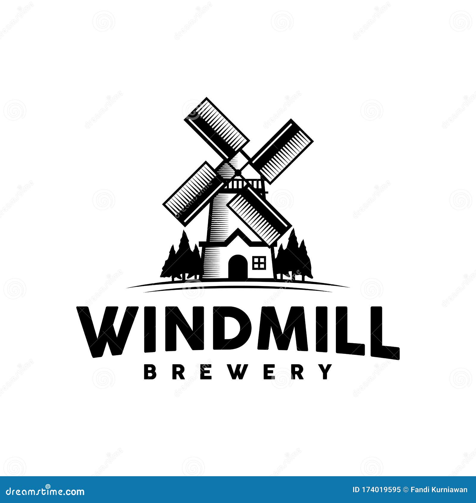 Windmill Logo Design Inspiration. Vector Illustration Stock Vector ...
