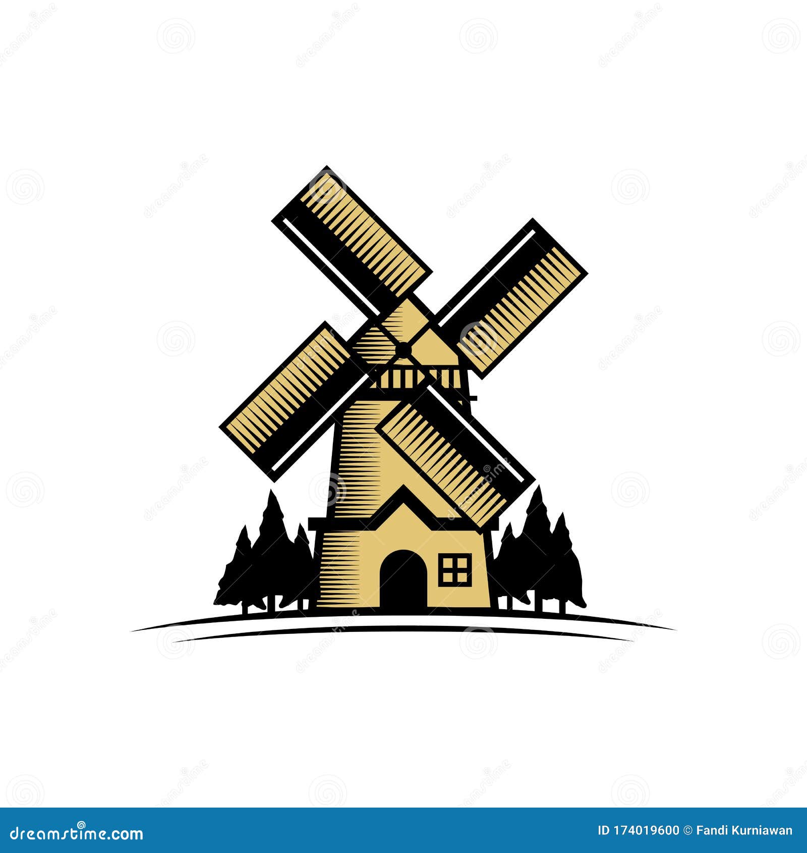 Windmill Logo Design Inspiration. Vector Illustration Stock Vector ...