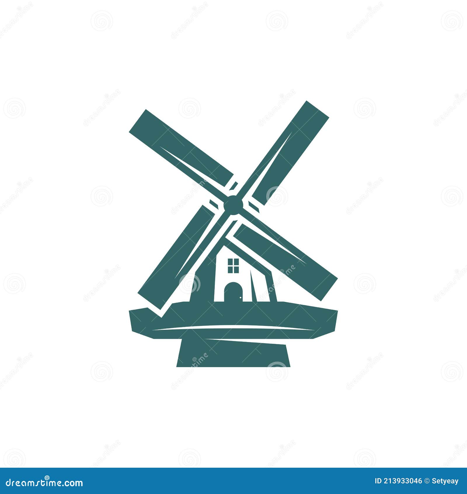 Windmill Logo Design Vector Illustration, Creative Windmill Logo Design ...
