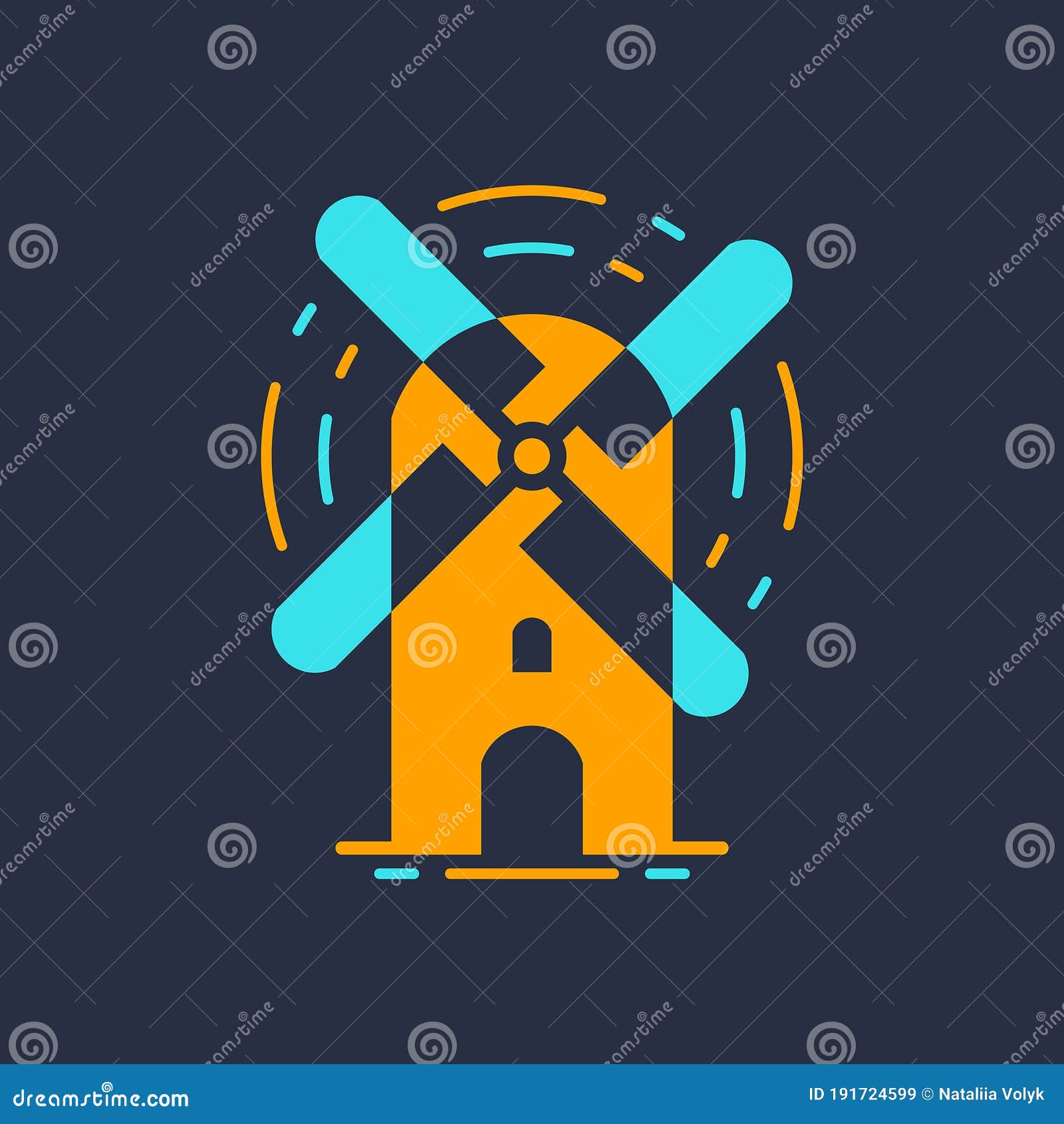 Windmill logo stock vector. Illustration of nature, traditional - 191724599