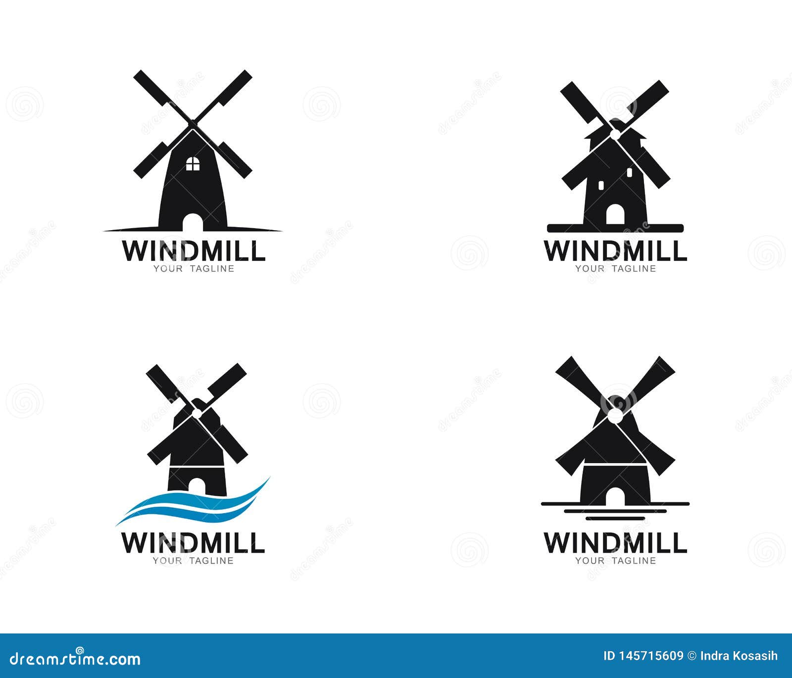 Windmill Logo Template Vector Icon Illustration Stock Vector ...