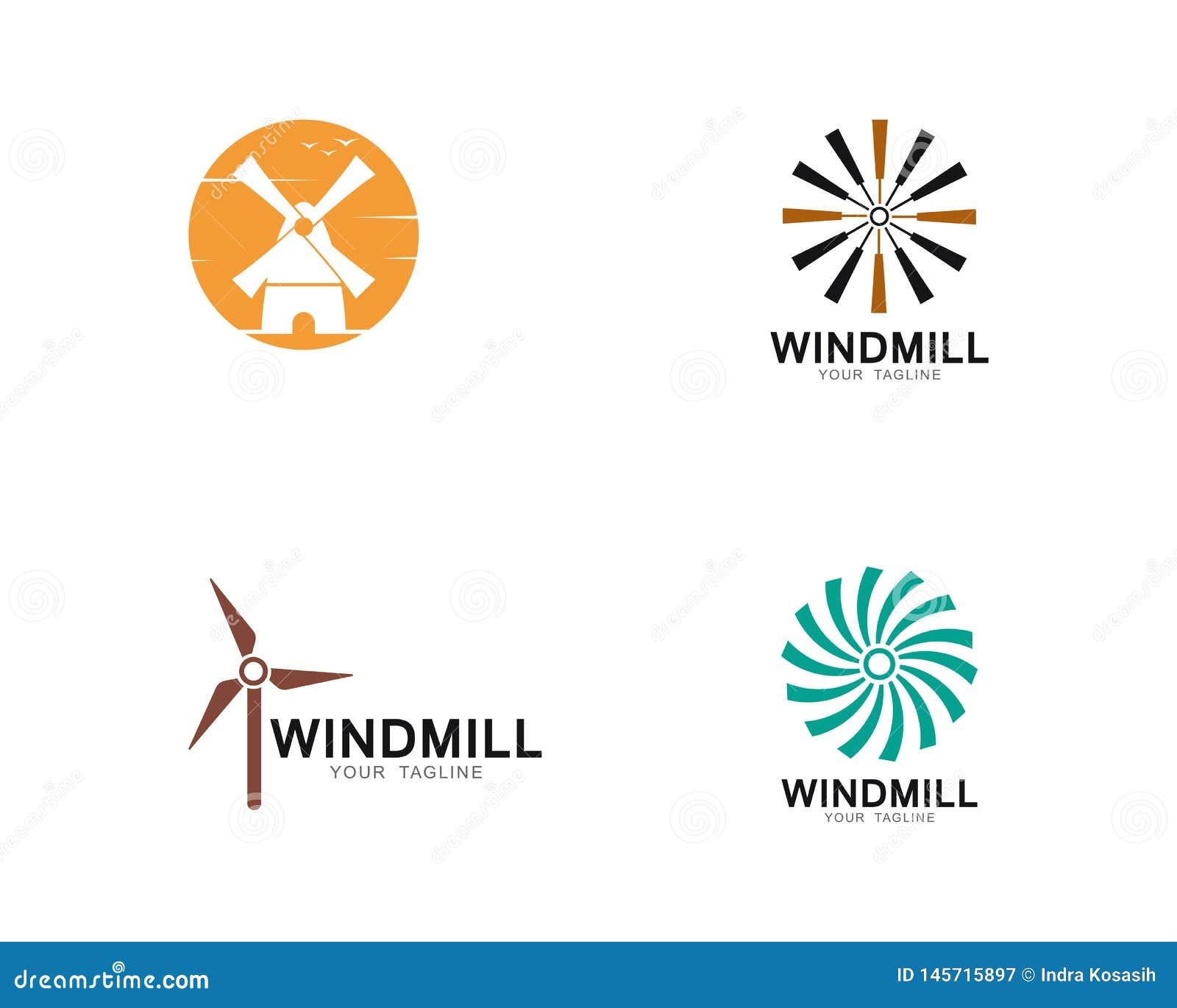 Windmill Logo Template Vector Icon Illustration Stock Vector ...