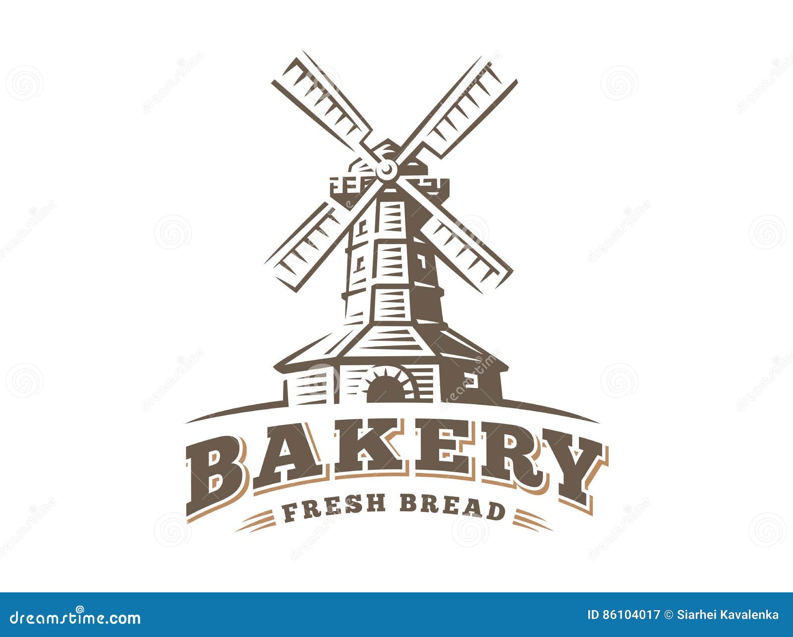 Windmill Logo - Vector Illustration. Bakery Emblem On White Background ...